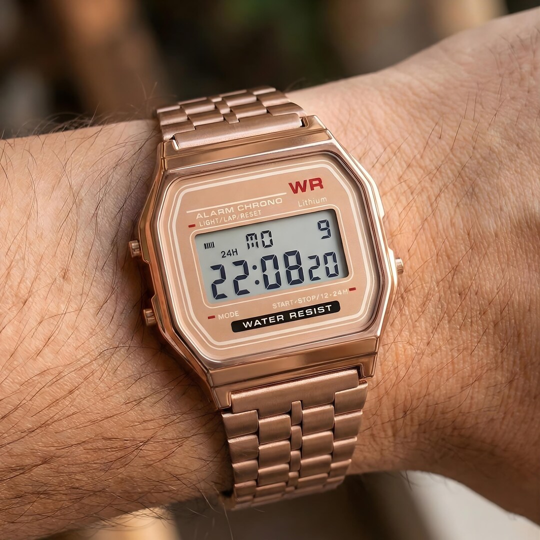 Retro Square Face Adjustable Watch, Retro Stainless Steel Digital Watch ...