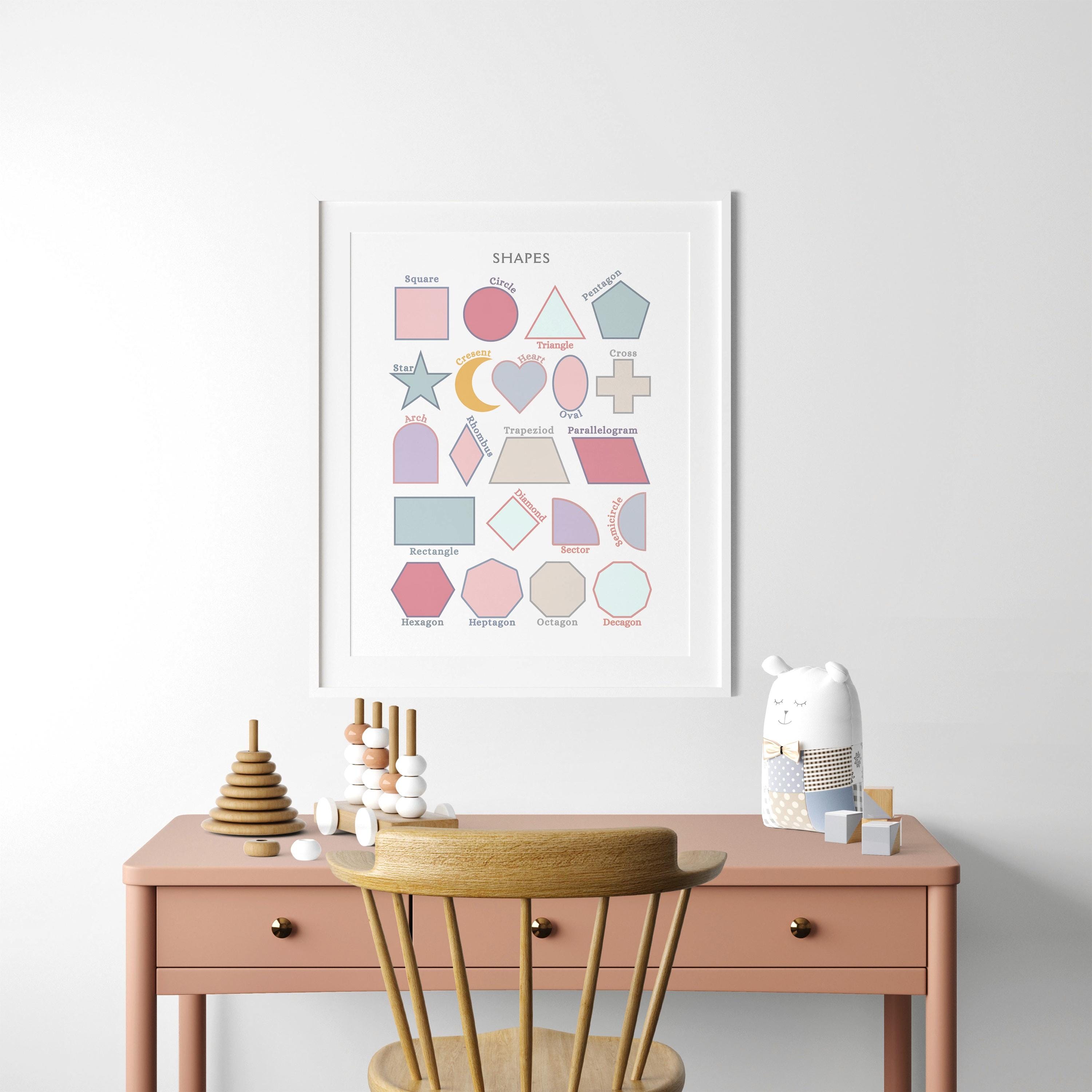 Printable Geometric Shapes Poster for Kids, Educational Printable ...