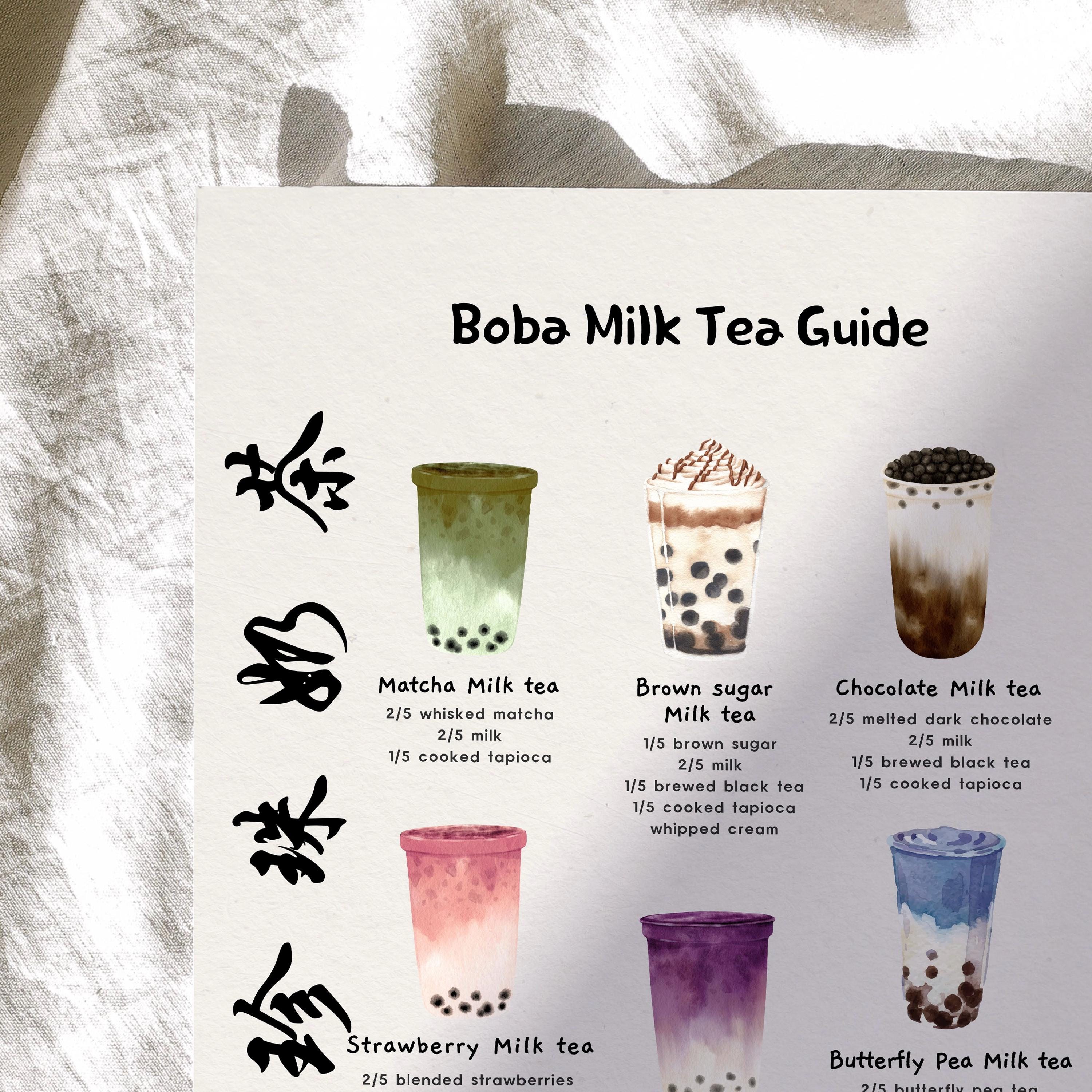 Printable Boba Tea Print, Boba Tea Art Poster, Boba Lover, Kitchen Wall ...
