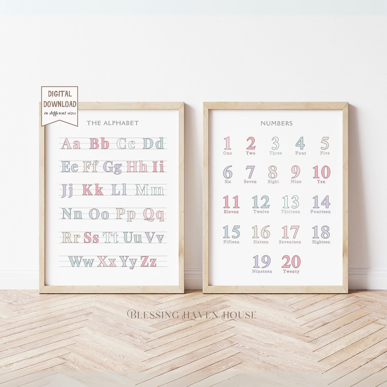 Printable Alphabet and Number Set of 2, Educational Homeschool ...