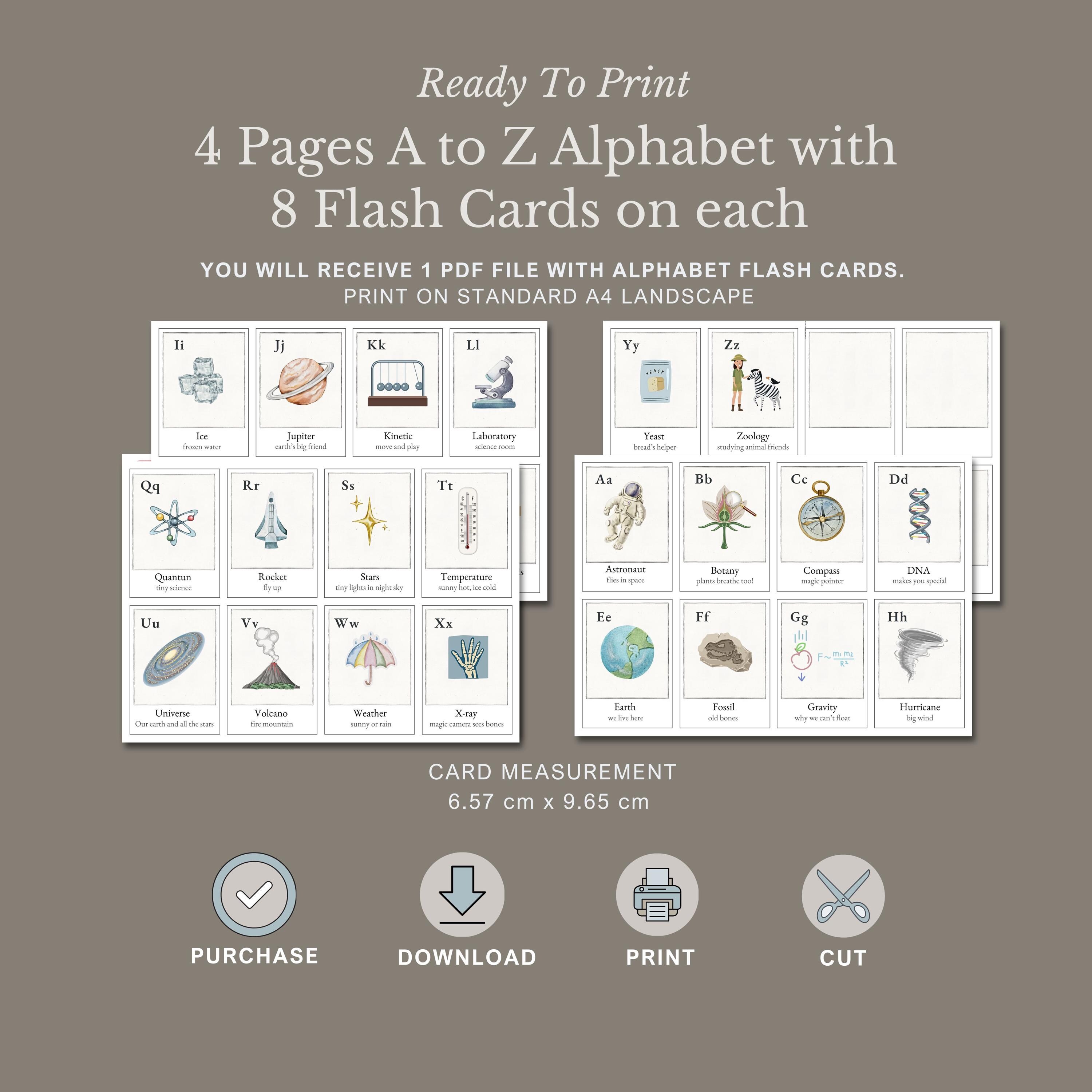 Printable Science Alphabet ABC Flashcards for Kids, the Abcs of Science ...