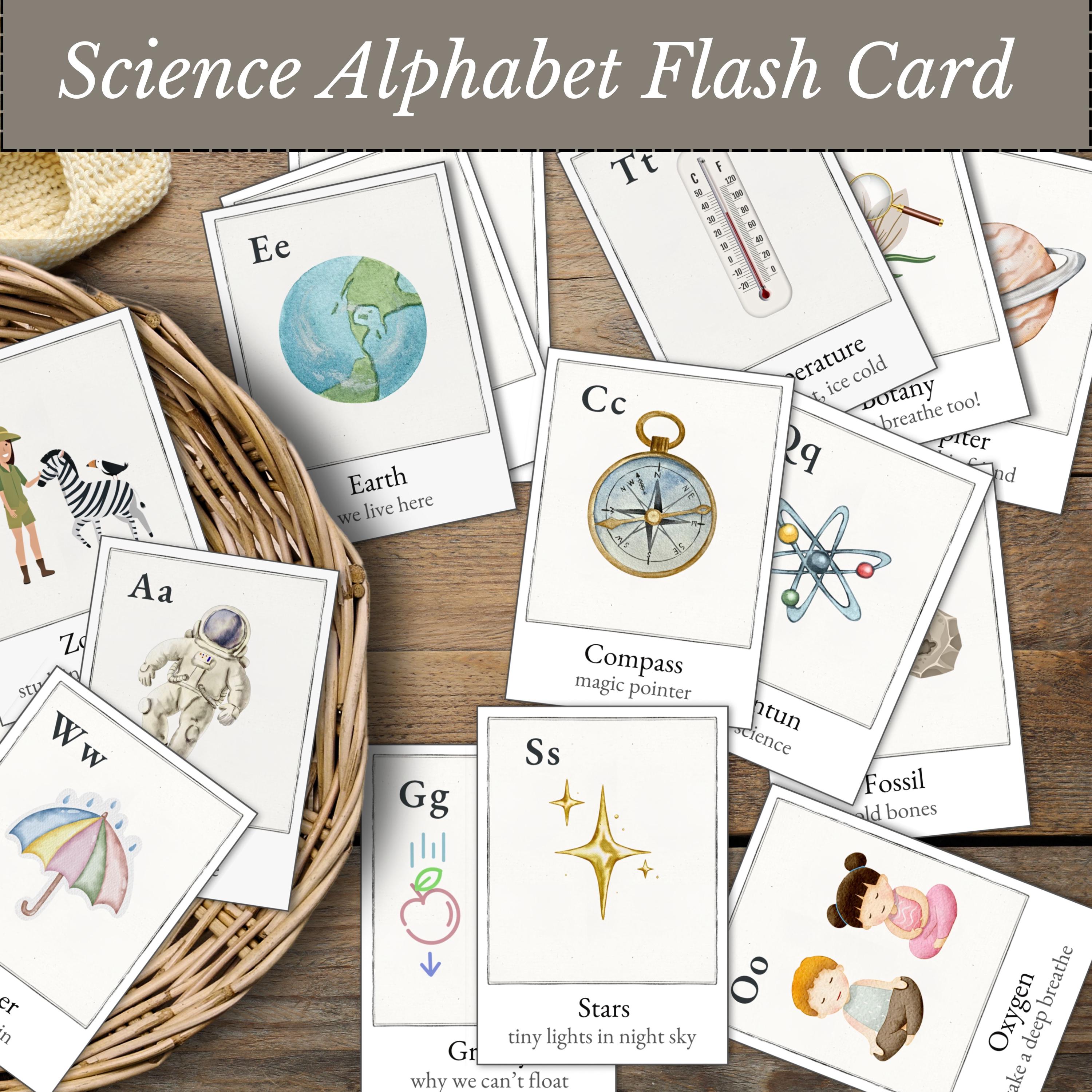 Printable Science Alphabet ABC Flashcards for Kids, the Abcs of Science ...