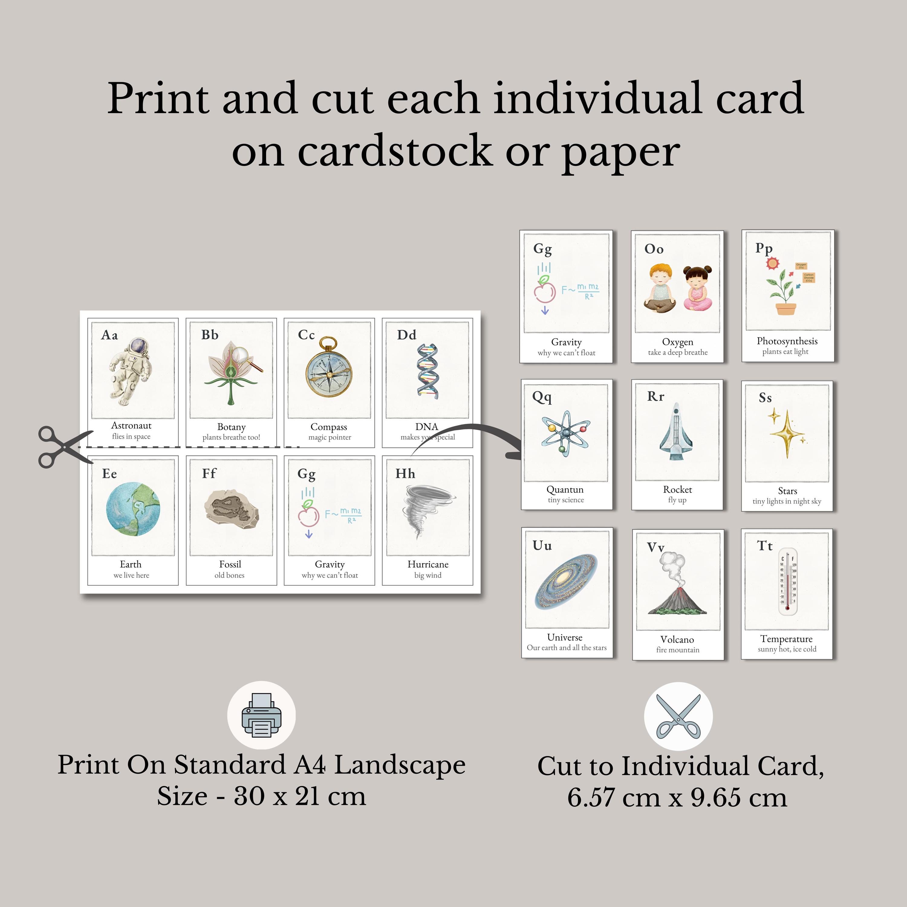 Printable Science Alphabet ABC Flashcards for Kids, the Abcs of Science ...