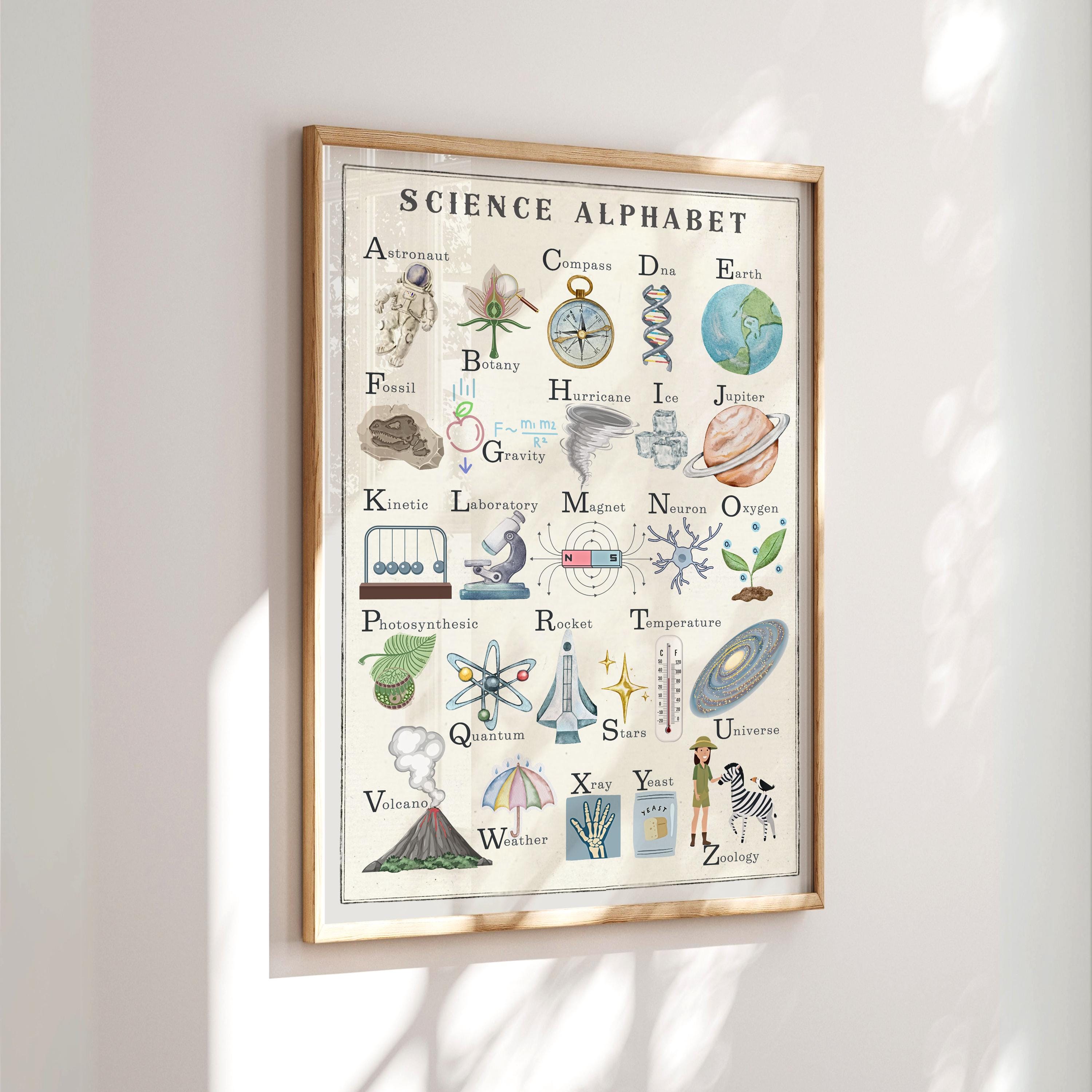 Printable Science Alphabet Poster, Homeschool Poster for Kid ...