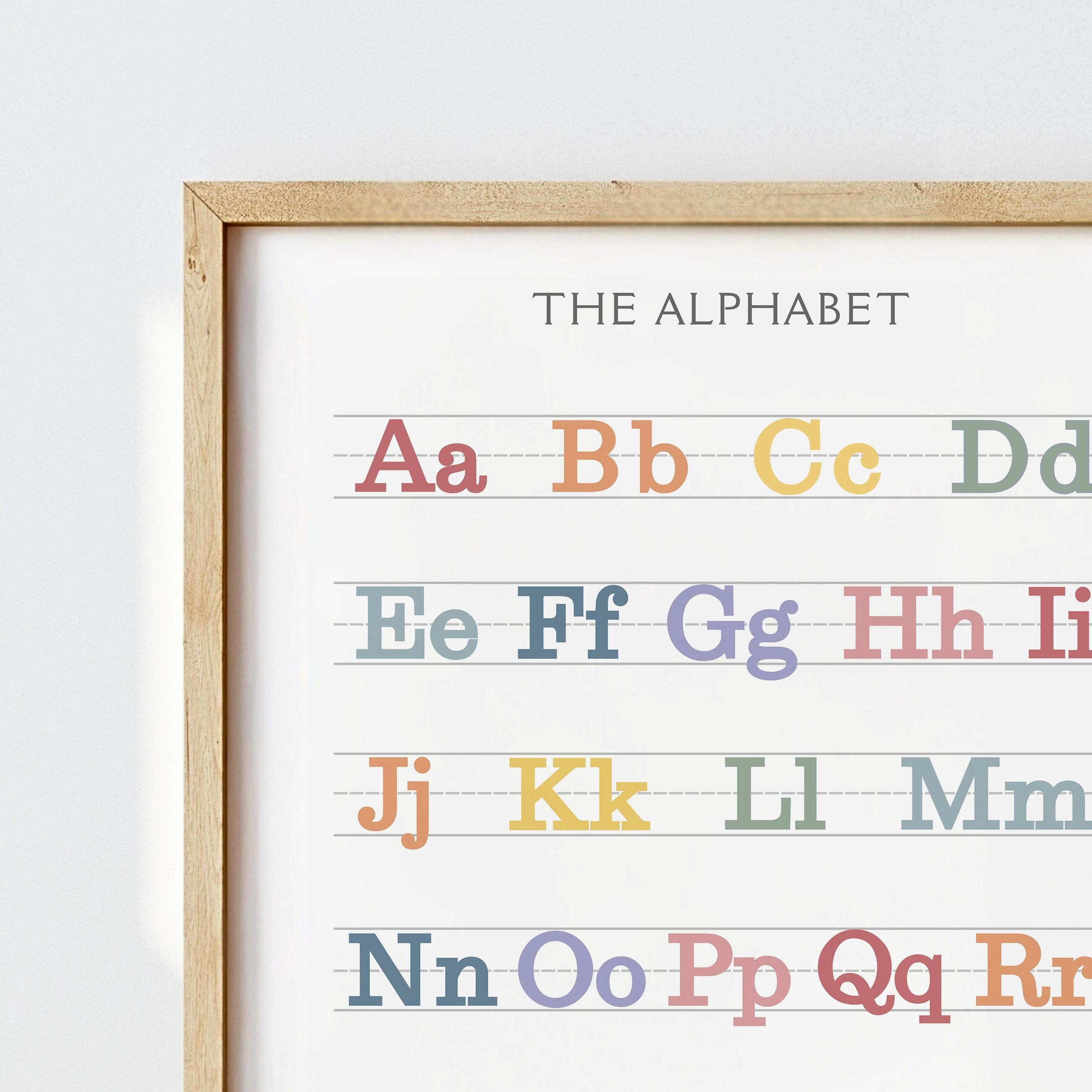 Printable Rainbow Alphabet Poster for Kids, Numbers Chart, Homeschool ...