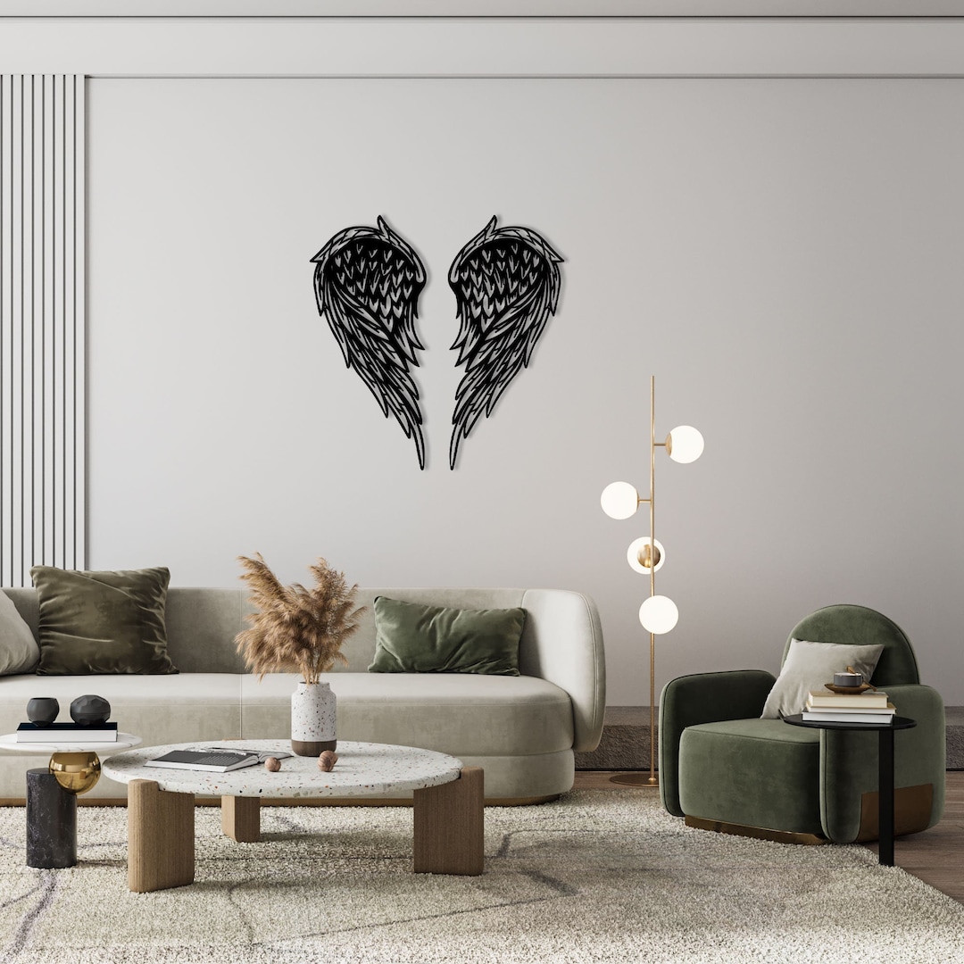 Heart Wing Wall Decor, Metal Wall Art, Decorative Metal Art, Home Decor ...