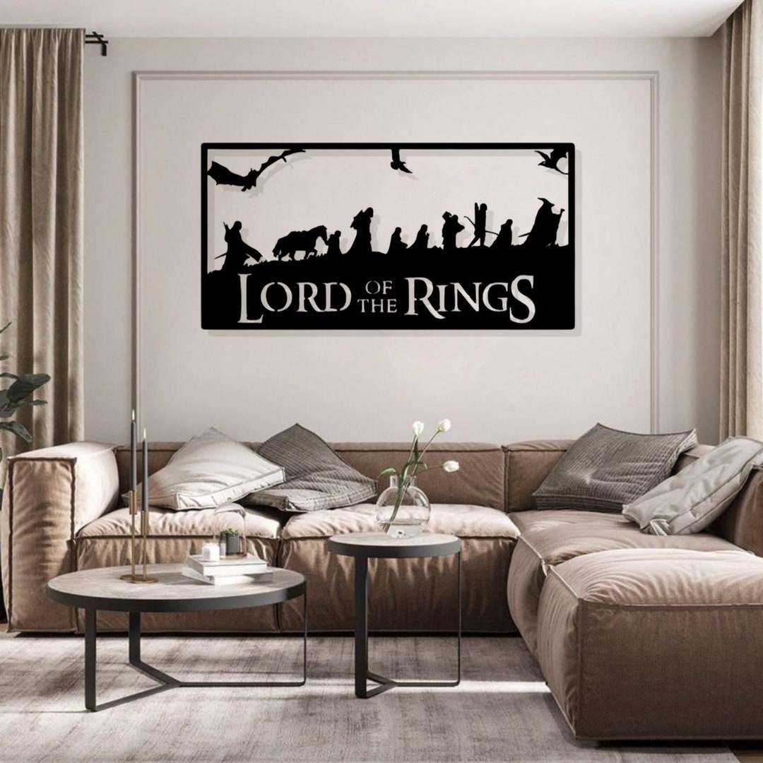Tolkien-inspired Metal Wall Art: Lord of the Rings Decor for Movie Room ...