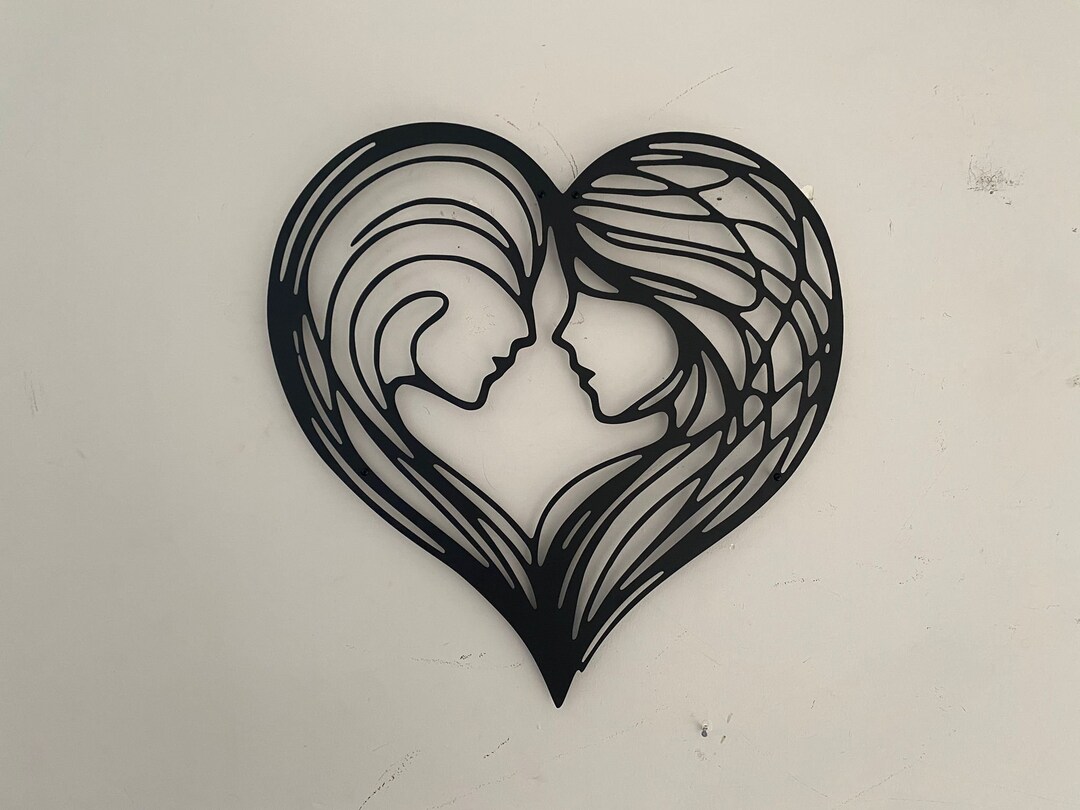 Metal Minimalist Heart Wall Art, Metal Wall Home Decoration, New Home ...