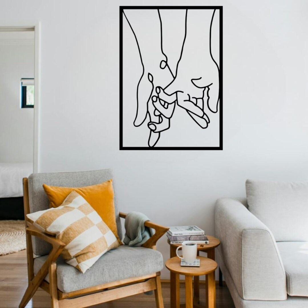 Handmade Metal Pinky Promise Wall Art: Abstract Sculpture - Etsy