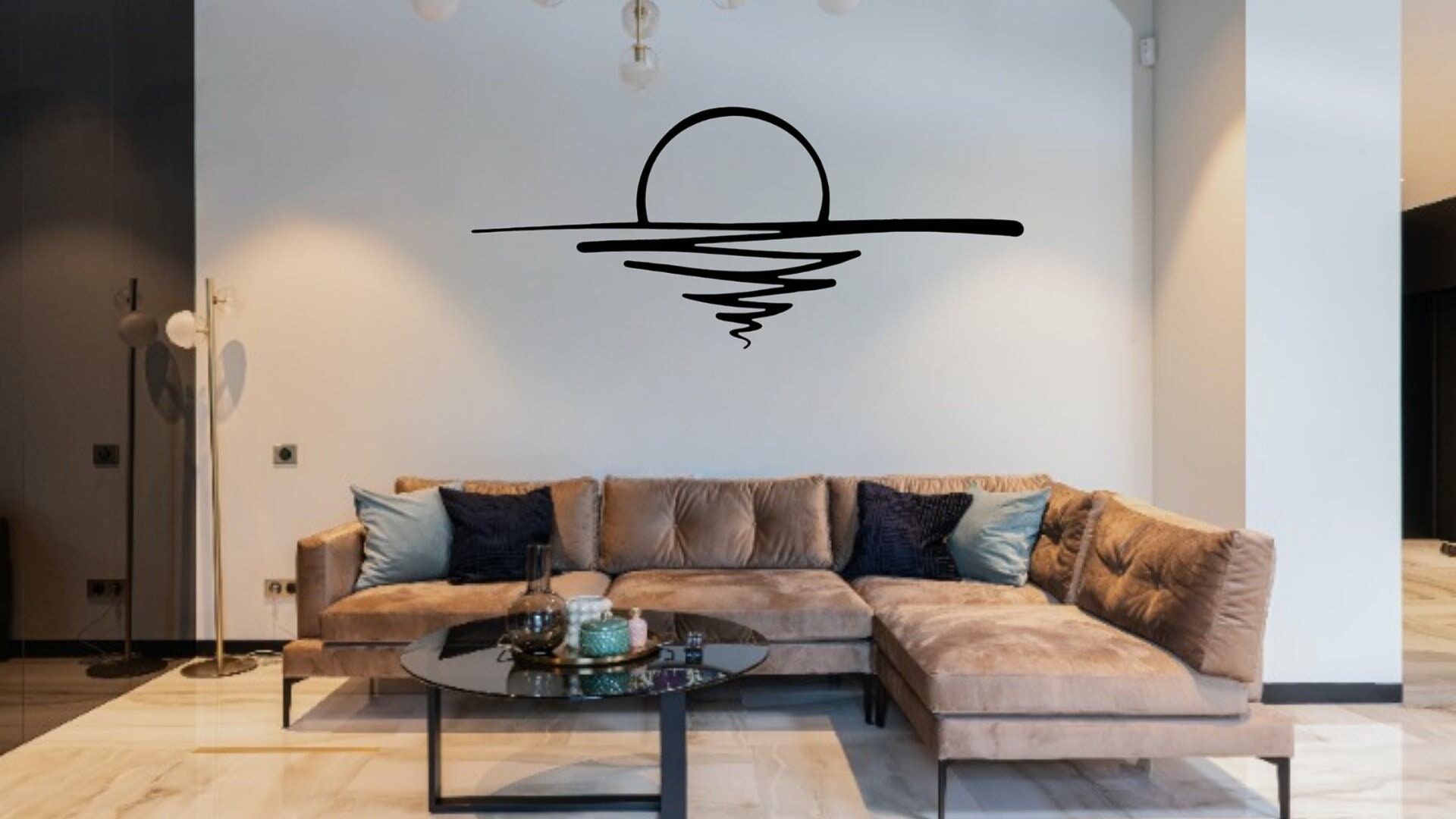 Sunrise Metal Wall Art, Mid Century Boho Decor, Sunshine Minimalist ...