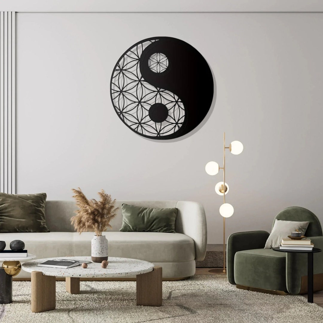 Yin Yang Art, Yin Yang Metal Wall Decor, Metal Wall Art, Meditation ...