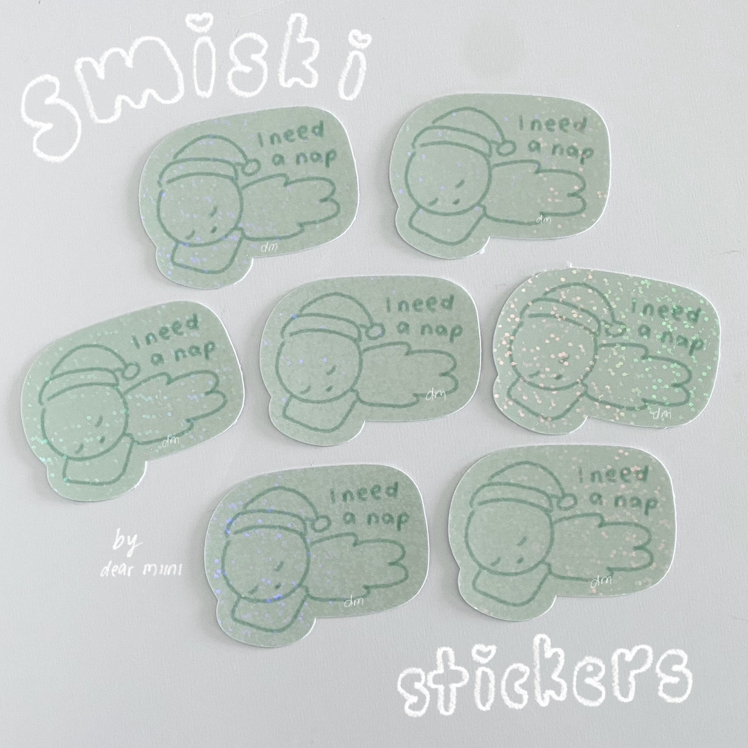 Sleepy Smiski Waterproof Holographic Sticker | Holographic Sticker ...