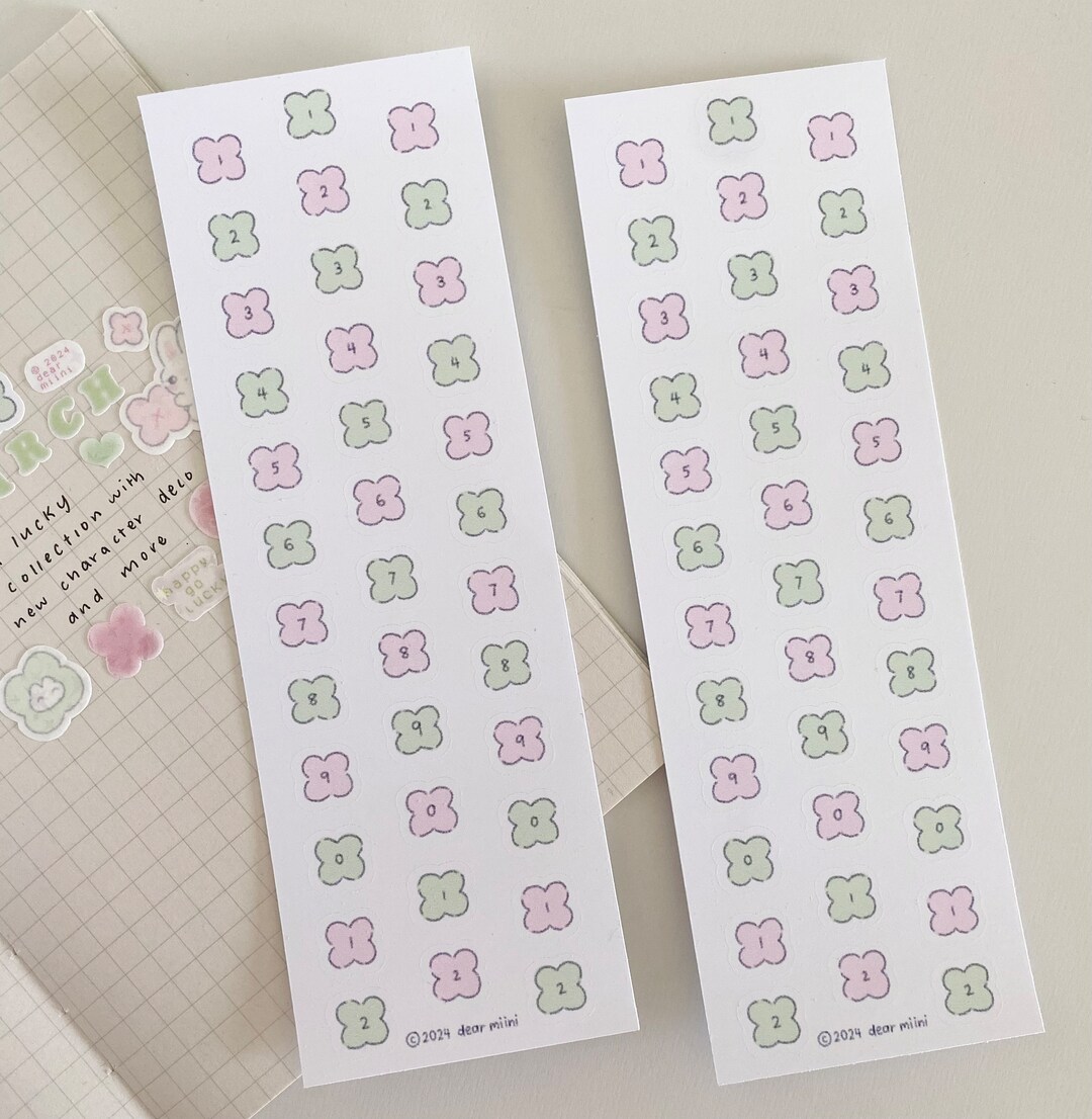 Lucky Numbers Sticker Sheet Cute Stickers, Deco, Korean Stationery ...