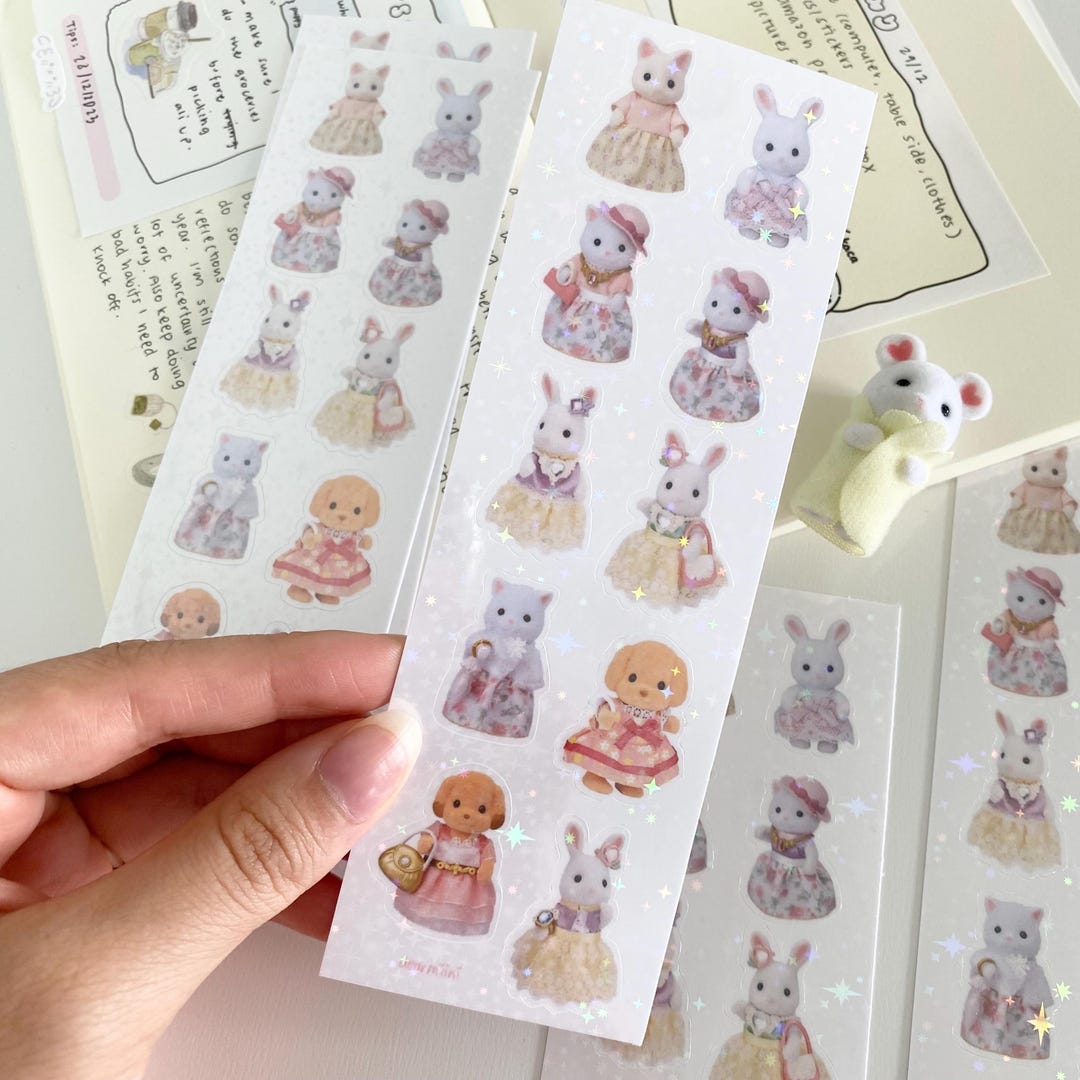 Coquette Animal Sticker Sheet: Cute Stickers, Deco, Korean Stationery ...