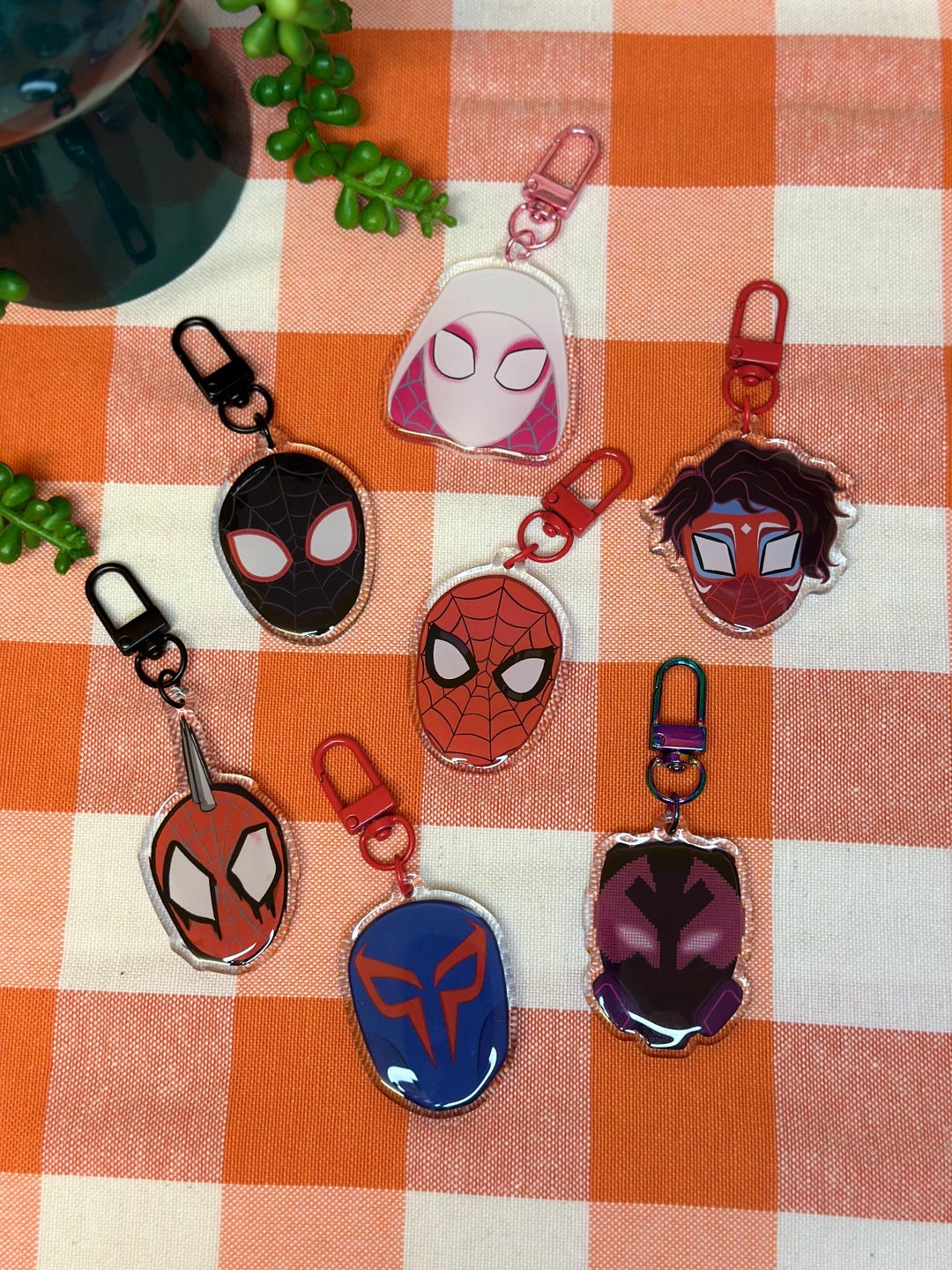 Spiderman Across the Spiderverse Acrylic Keychains - Etsy