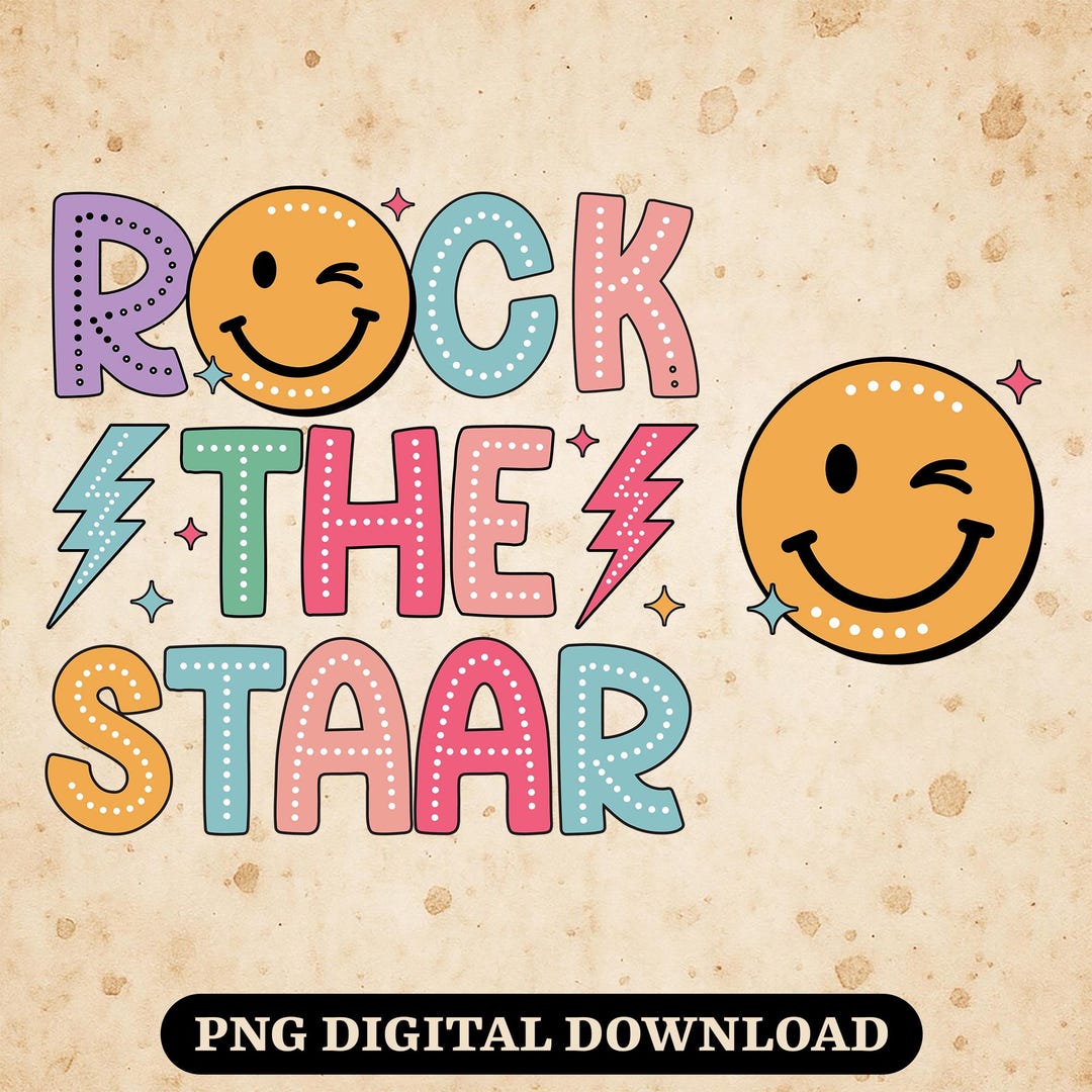 Rock the Staar Png Svg, Cute Testing Motivation Clipart, Teacher Test ...