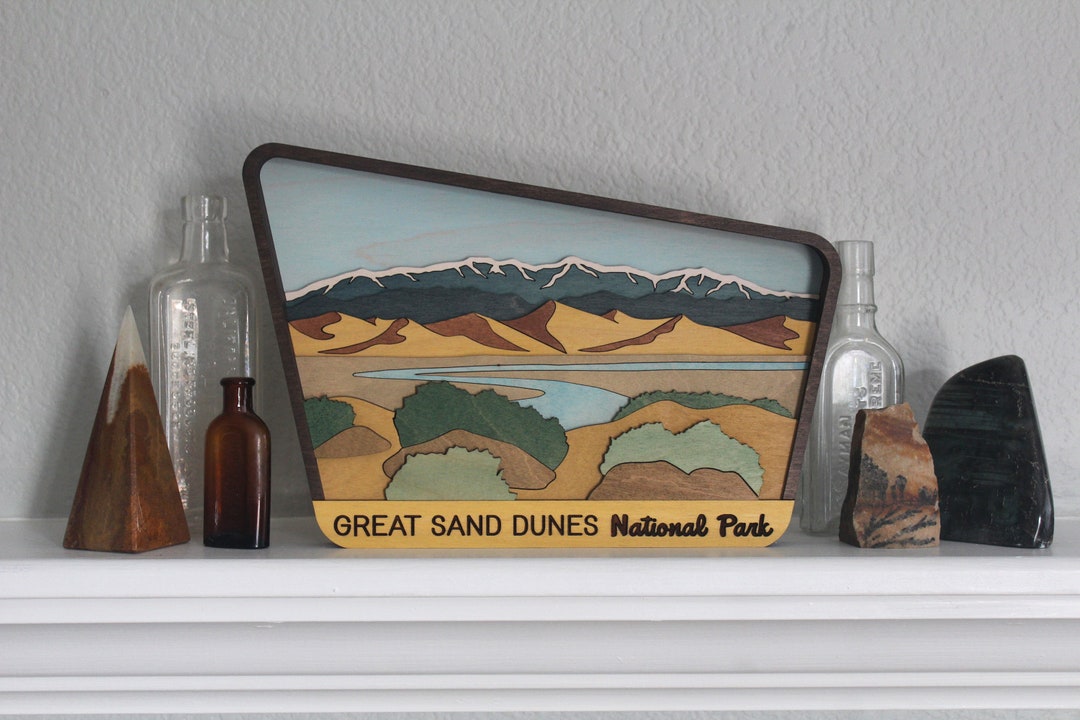 Great Sand Dunes National Park Sign, Rustic Wall Decor, Handmade Shelf ...