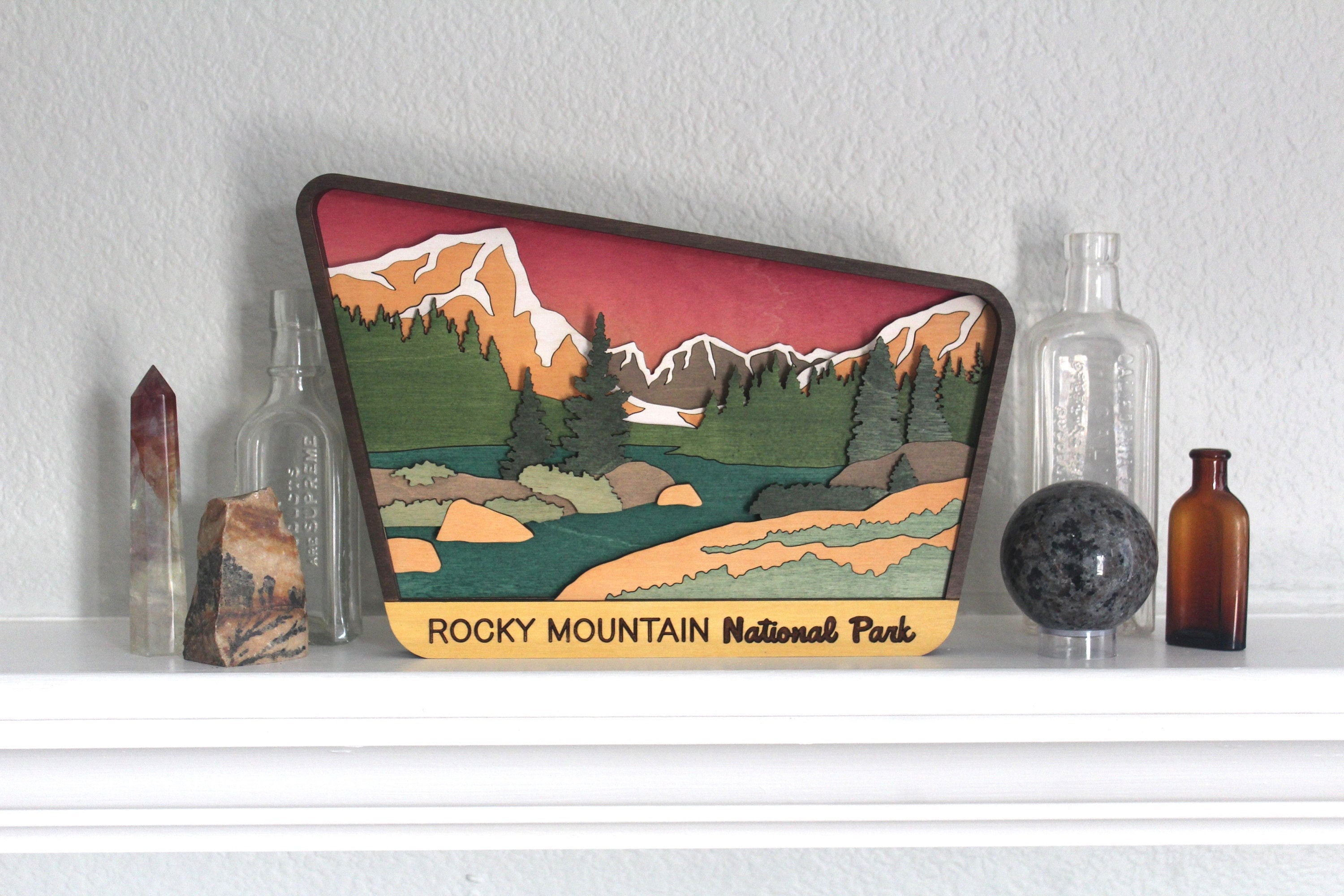 Rocky Mountain National Park Sign, Rustic Layered Wood Art - Etsy