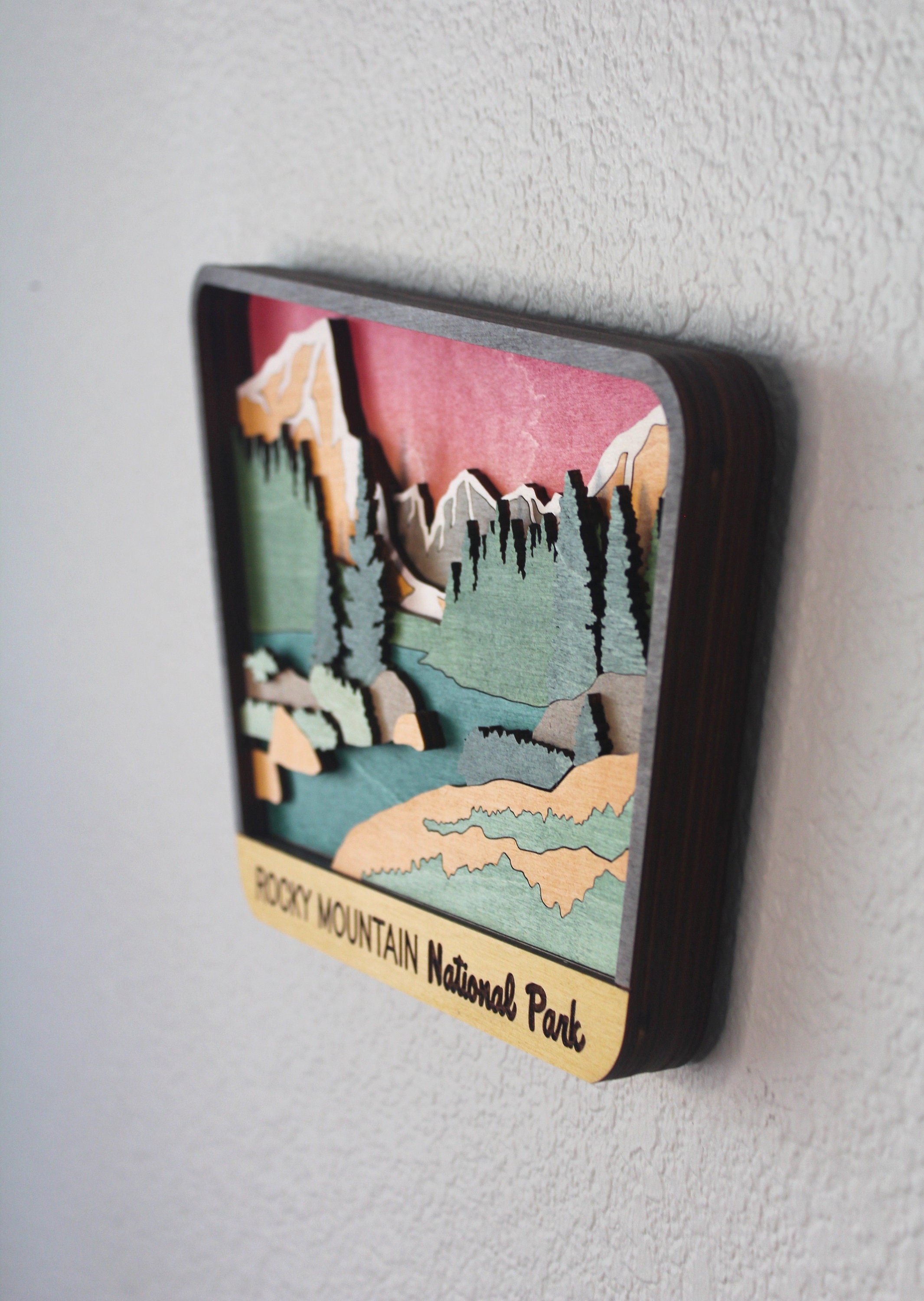 Rocky Mountain National Park Sign, Rustic Wall Decor, Handmade Shelf ...