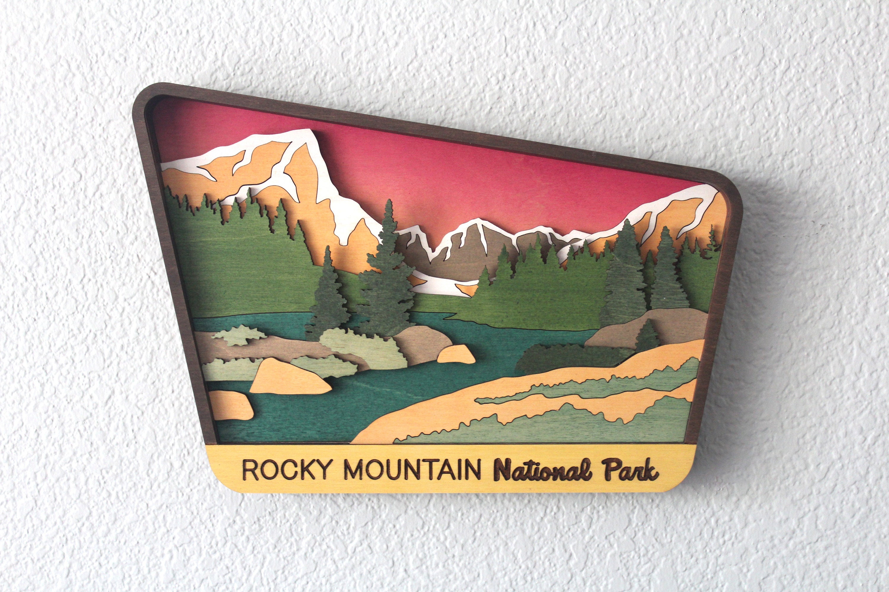 Rocky Mountain National Park Sign, Rustic Layered Wood Art - Etsy