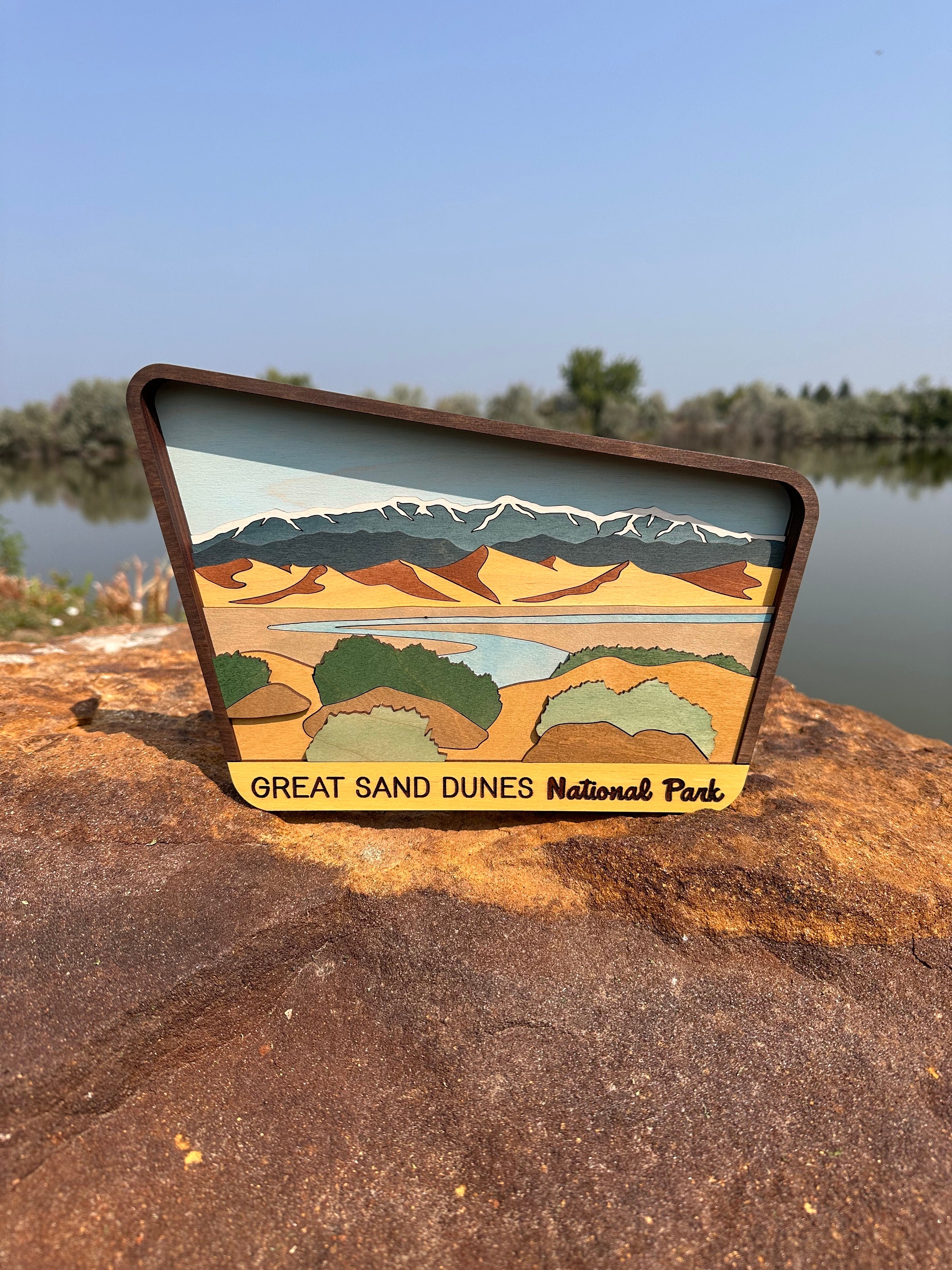 Great Sand Dunes National Park Sign, Rustic Wall Decor, Handmade Shelf ...