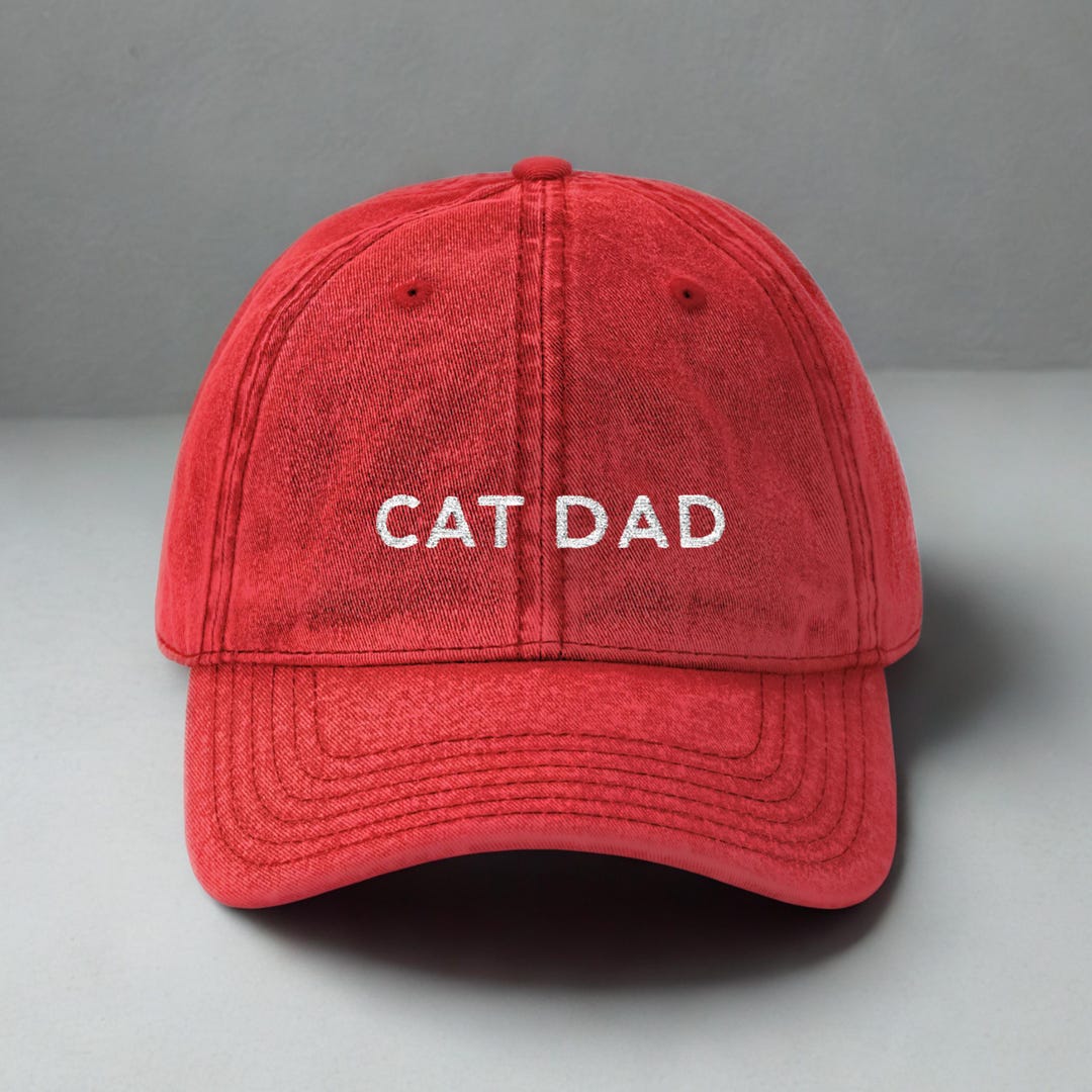 Vintage Embroidered Dad Cap, Custom Trucker Hat With Cat Dad or Dog Dad ...