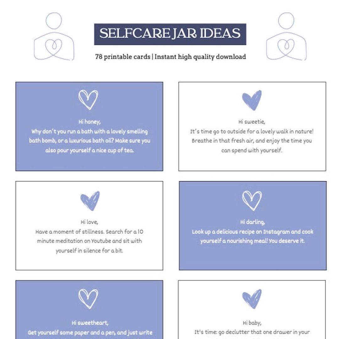 Self-care Jar Ideas Practice Self-love Printable - Etsy