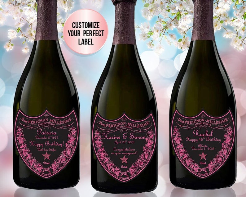Custom Dom Rose Champagne Label: Magnum, Jeroboam, Methuselah - Etsy