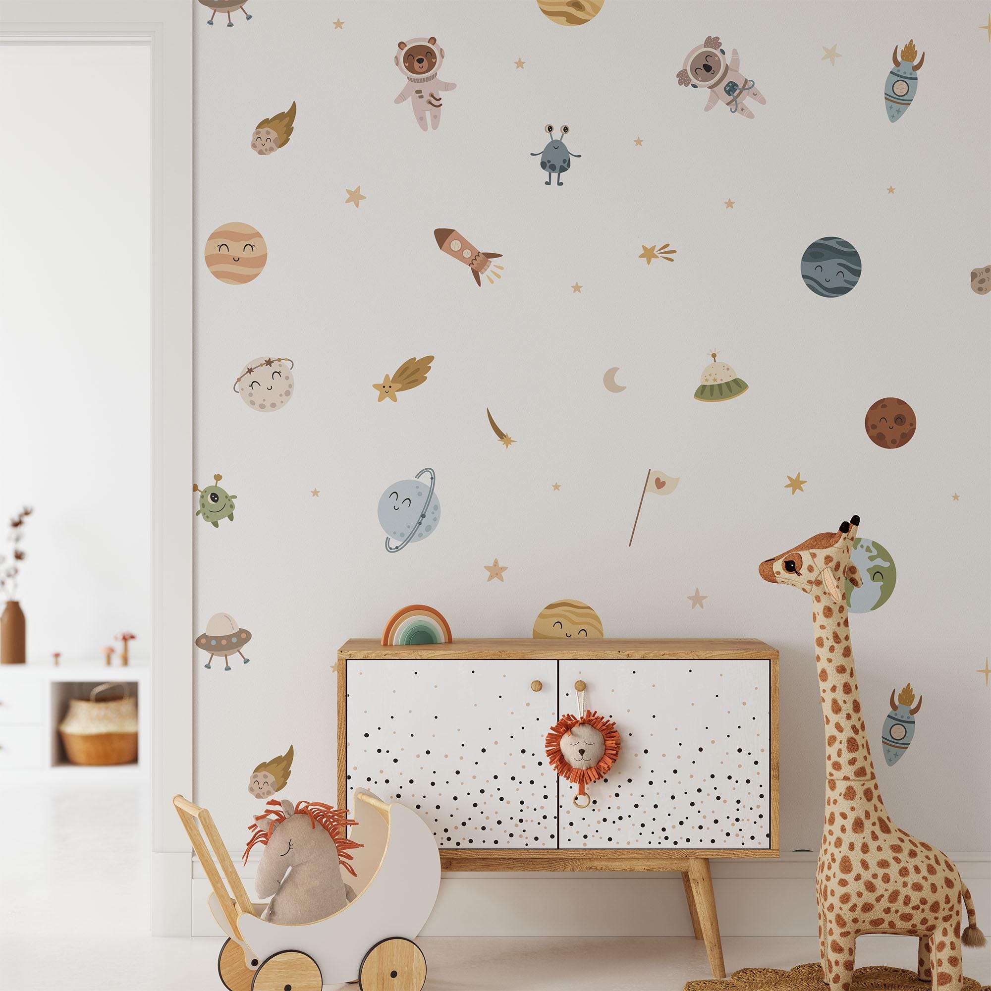 Solar System Wall Decals: Peel & Stick Nursery Decor (81 Pc) - Etsy