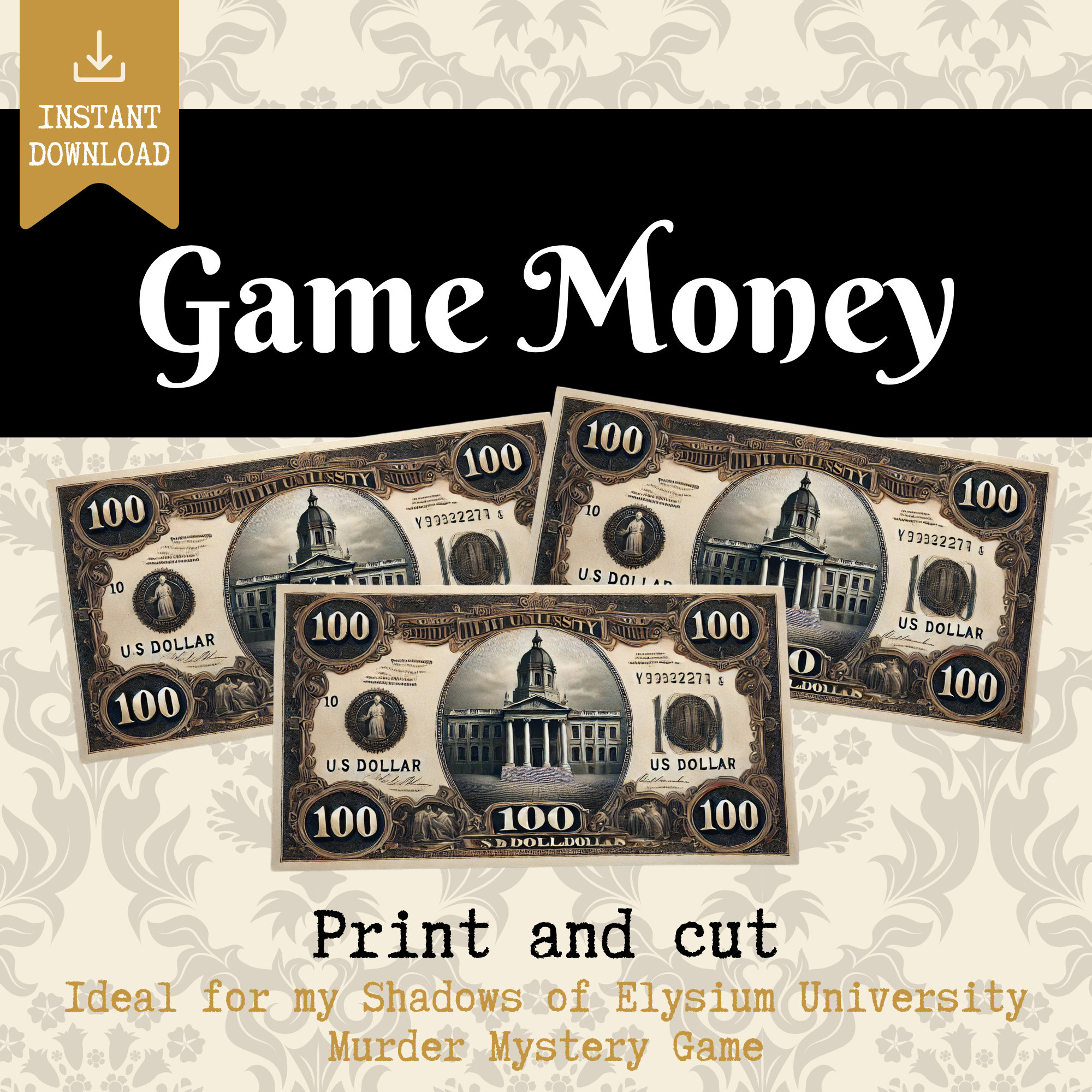 Hundred Dollar Bill Play Money, Party Prop 100 Dollars Bills, Fun Fake ...