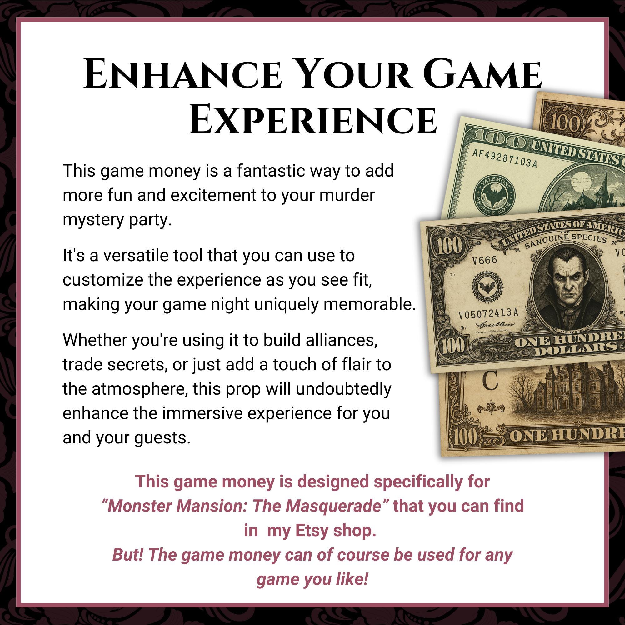 Hundred Dollar Bill Play Money, Party Prop 100 Dollars Bills, Fun Fake ...