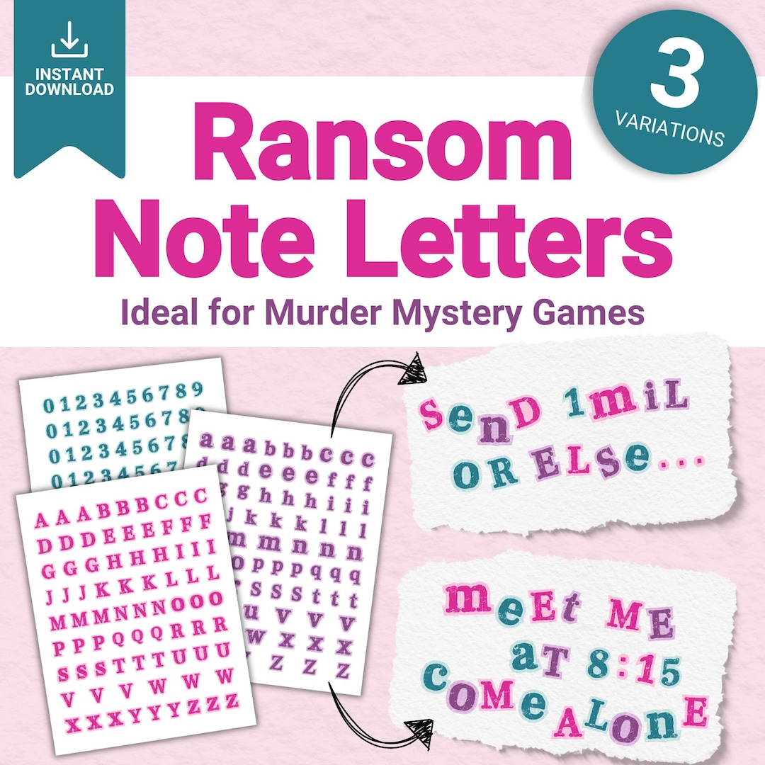 Ransom Note Letters for Murder Mystery Game, Fun DIY Messages ...