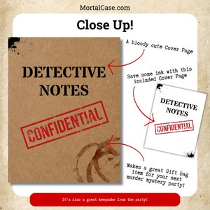 Printable Detective Notebook for Murder Mystery Game, Gift Bag Journal ...