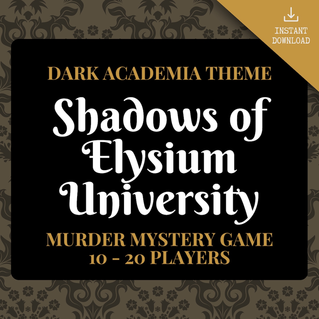 Murder Mystery Game, 10-20 Adult Players, Dark Academia Theme Murder ...