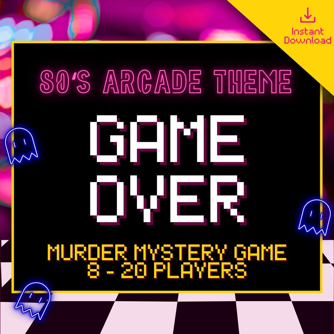 8-20 Player 80s Arcade Party Murder Mystery Game for Adults, Fun ...