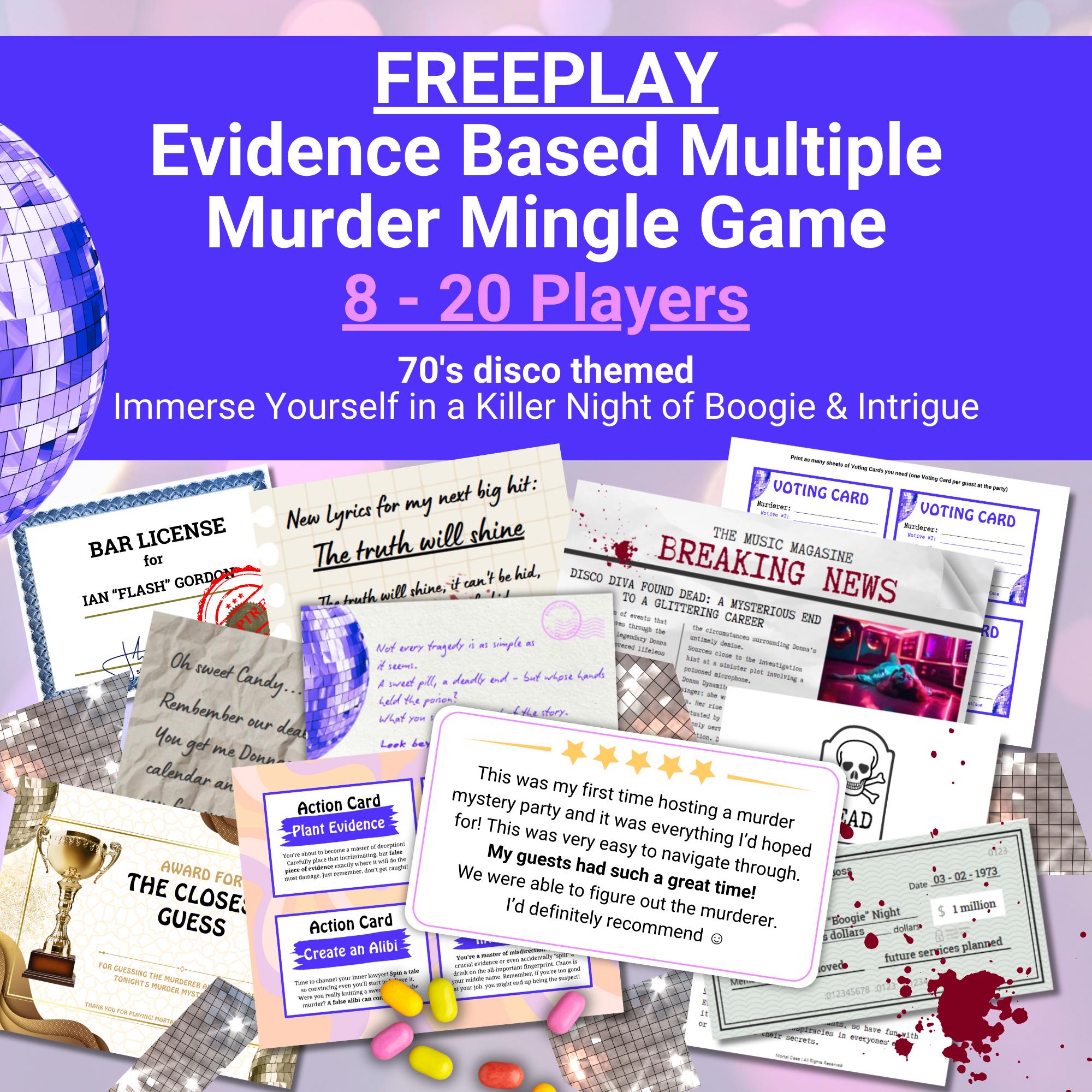 8-20 Player Disco Party Murder Mystery Game for Adults, Fun Multiple ...