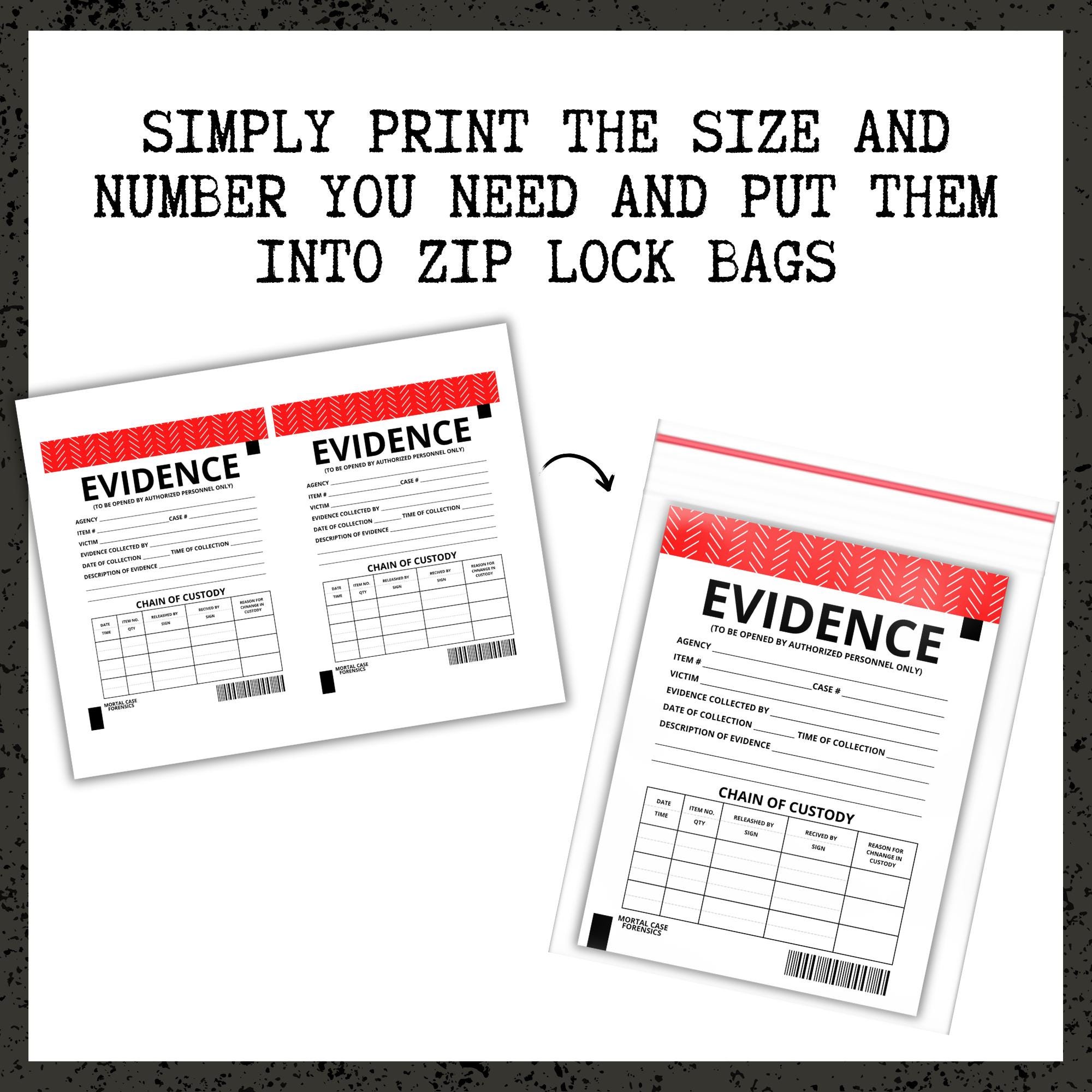 Evidence Chain of Custody Template for Murder Mystery Game, Police ...