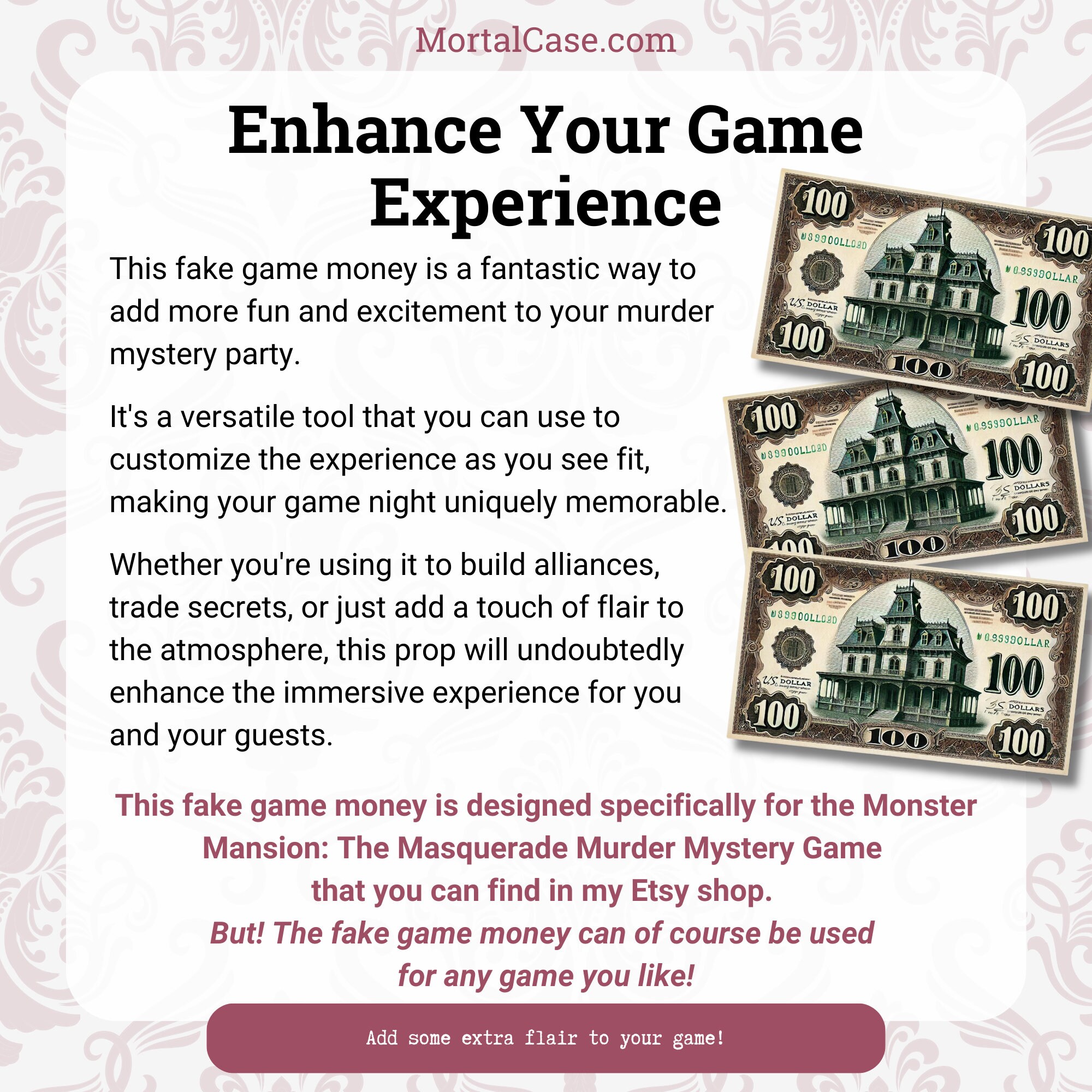 Hundred Dollar Bill Play Money, Party Prop 100 Dollars Bills, Fun Fake ...