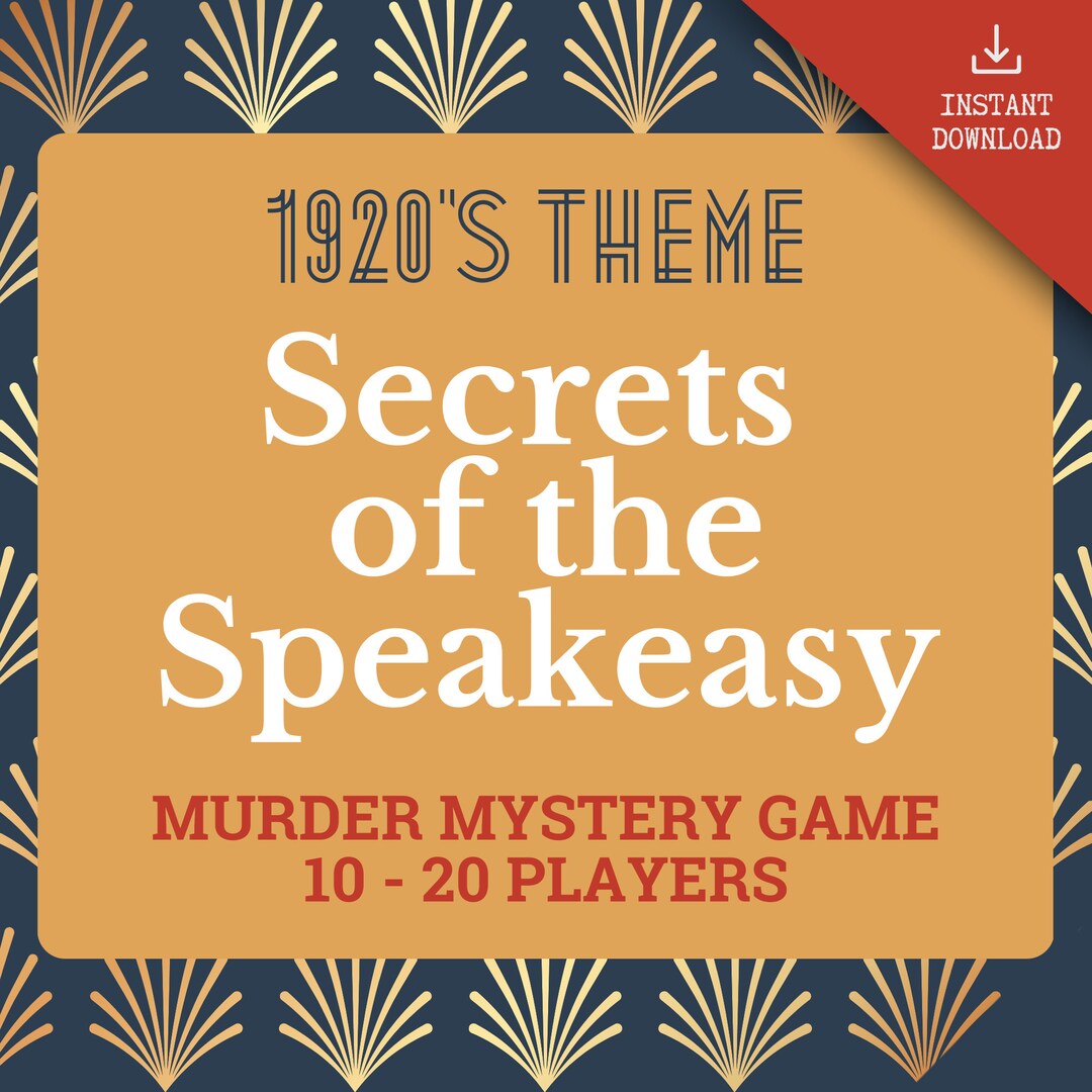 Murder Mystery Game for Adults, 10-20 Players, 1920's Speakeasy Murder ...