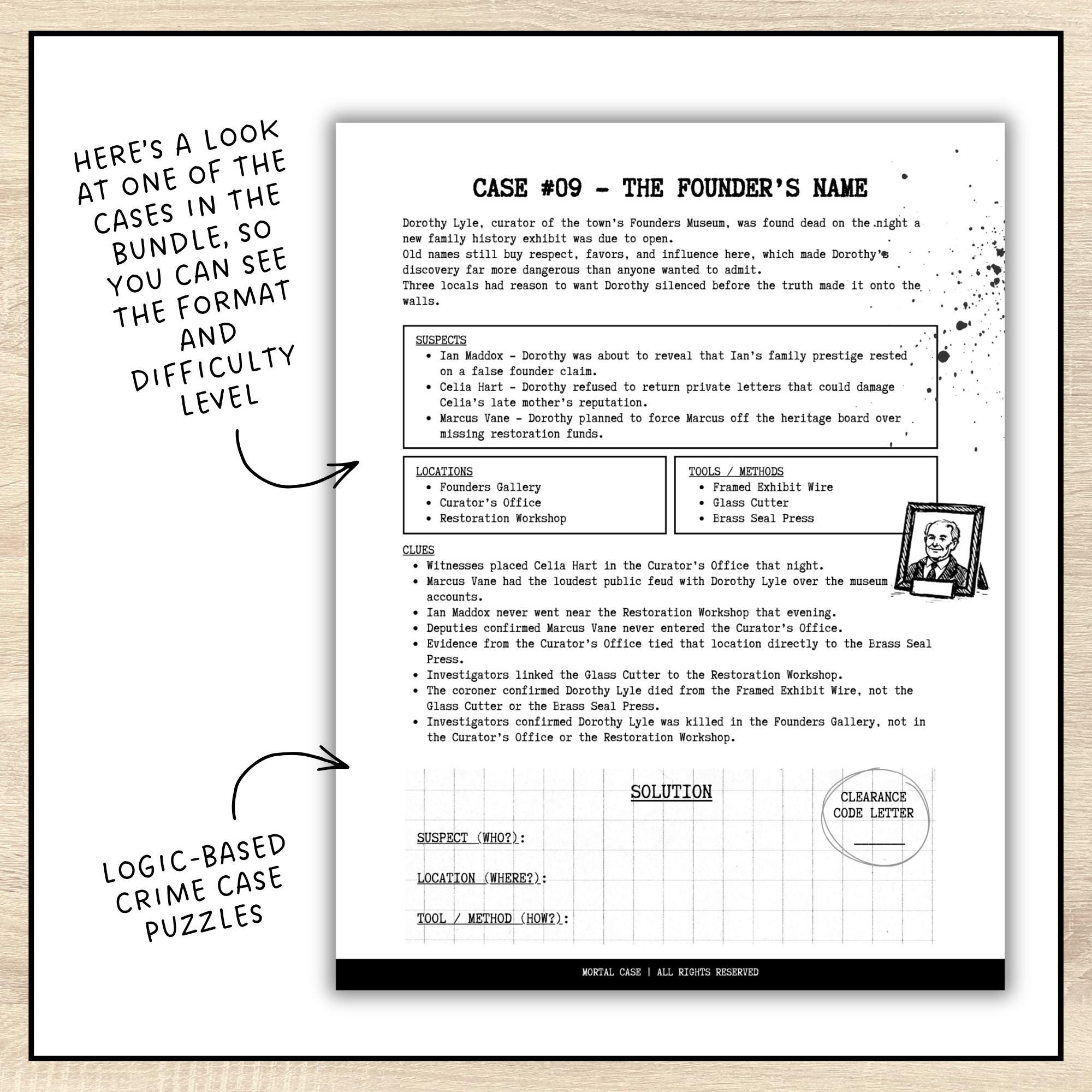 15 Mini Crime Puzzles for Adults, Printable Murder Mystery Case Bundle ...