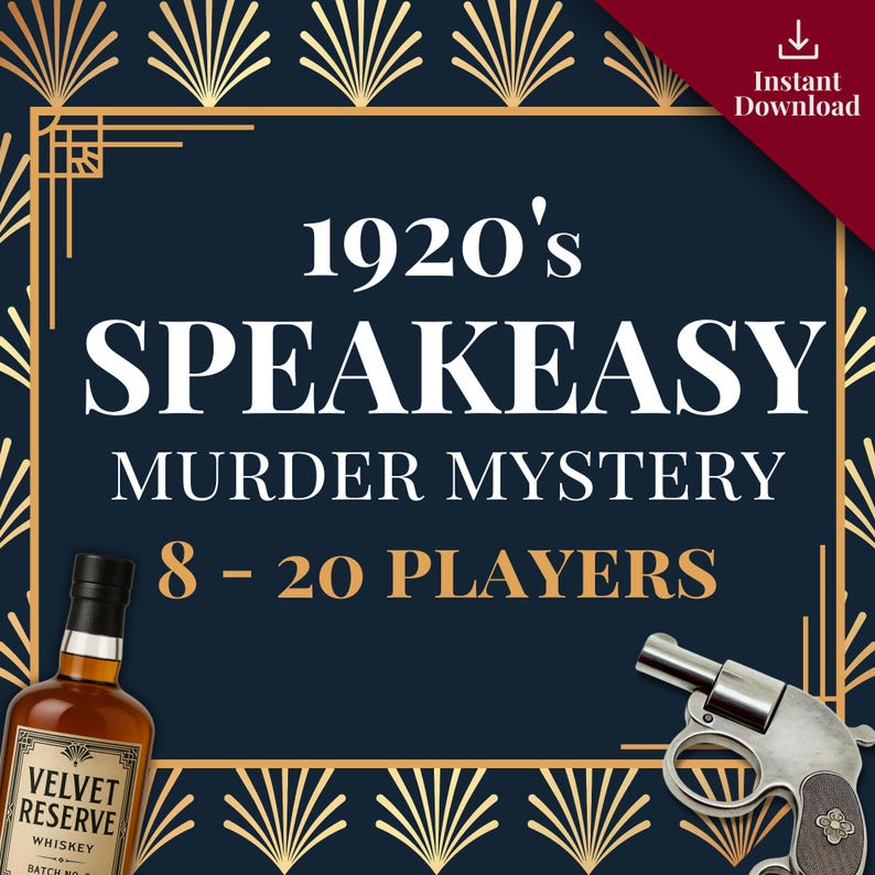 8-20 Player Speakeasy Murder Mystery Game for Adults, Fun Multiple ...