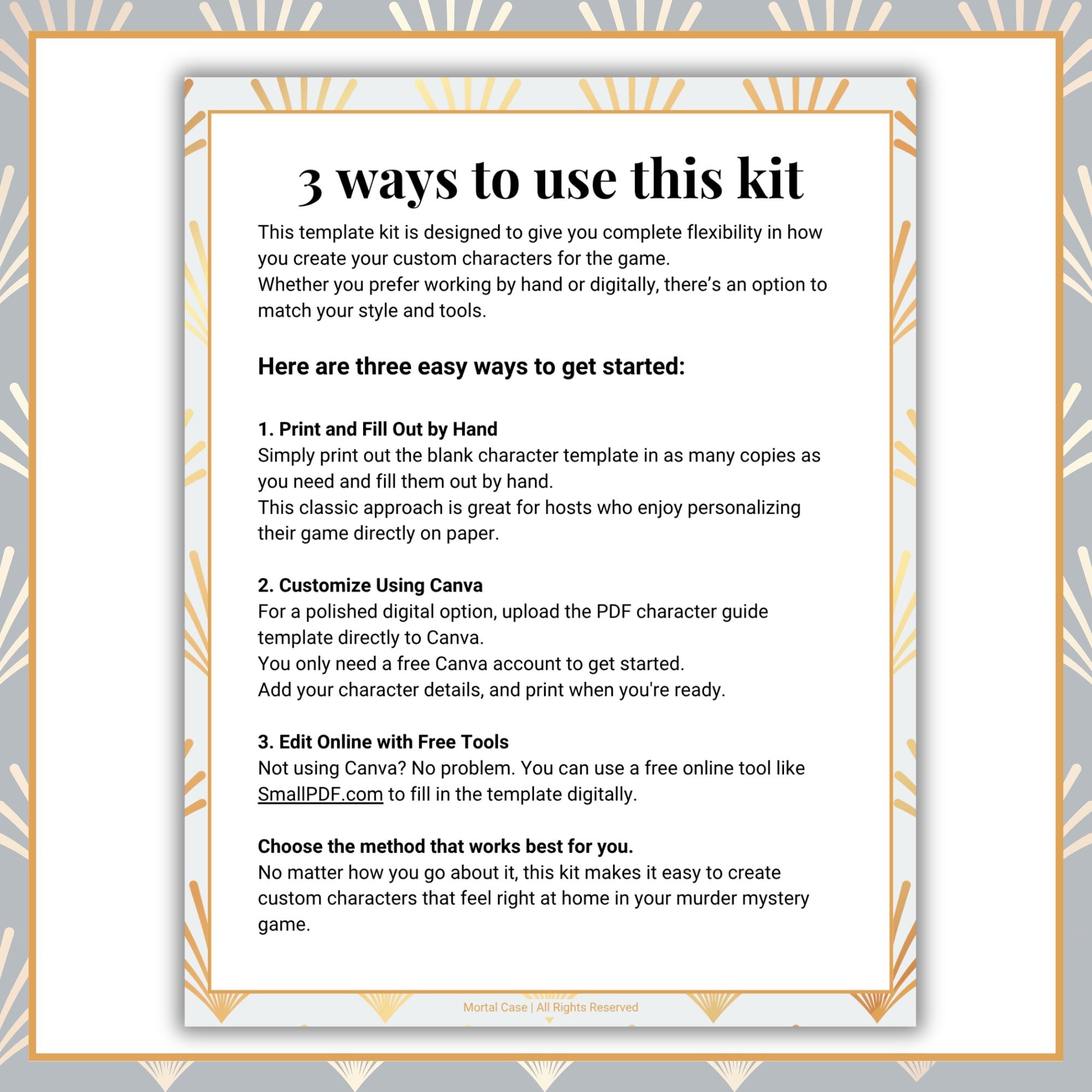 DIY Host Kit for Creating Extra Custom Characters for the Murder ...