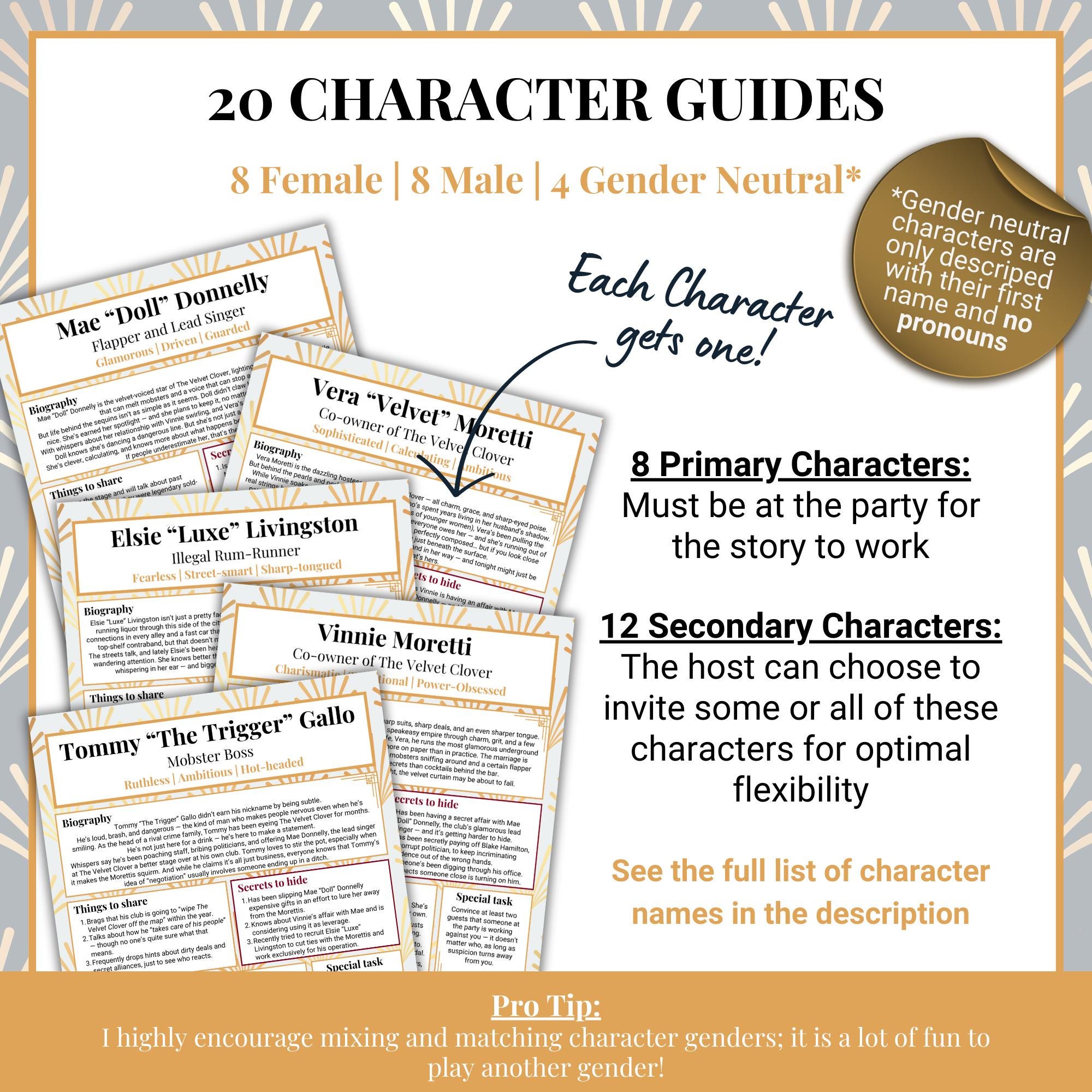 8-20 Player Speakeasy Murder Mystery Game for Adults, Fun Multiple ...