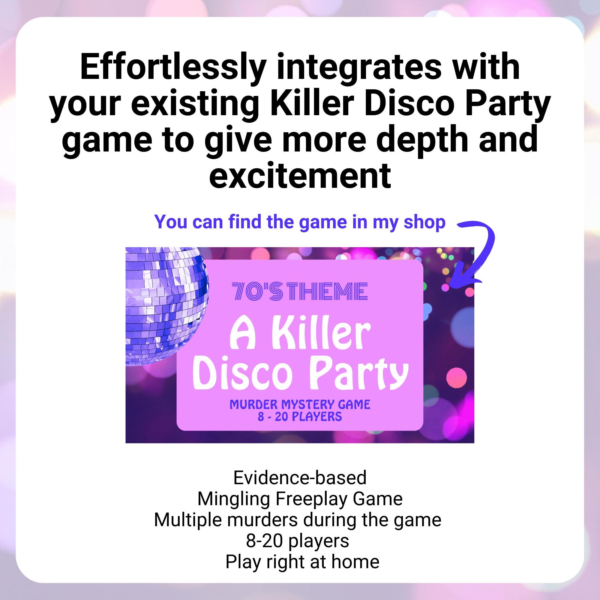 EXPANSION KIT for A Killer Disco Party, 1970's Themed Murder Mystery ...