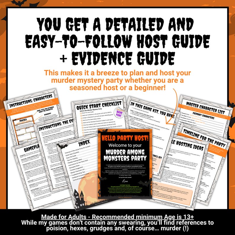 8-20 Player Halloween Themed Murder Mystery Party Game for Adults, Fun ...