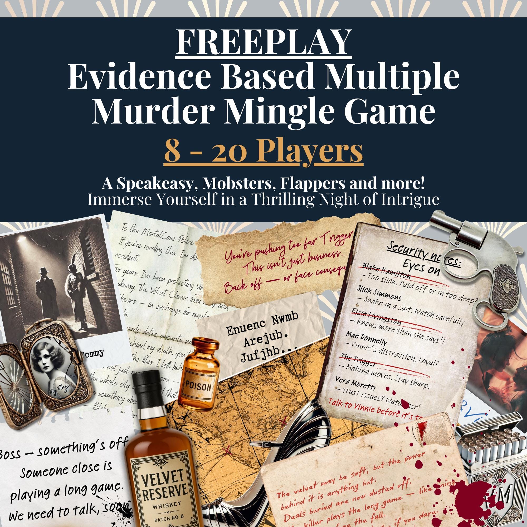 8-20 Player Speakeasy Murder Mystery Game for Adults, Fun Multiple ...
