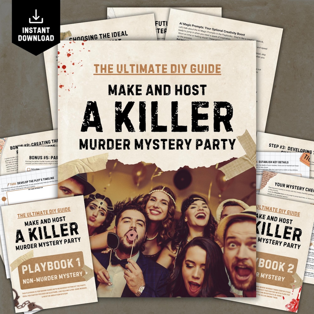 DIY Murder Mystery Game Kit for Host, How to Plan Party Guide ...