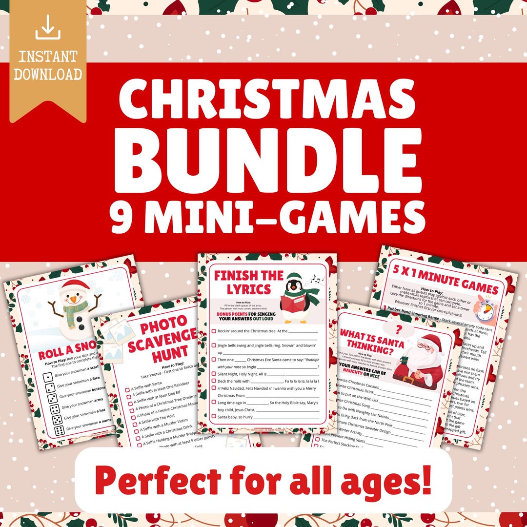 Christmas Party Games Bundle: Festive Ice-breaker Kit (PDF Download) - Etsy