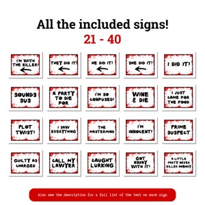Photo Booth Signs for Murder Mystery Game Night, Funny Photobooth Party ...