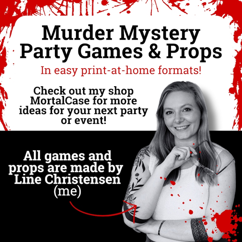 Photo Booth Signs for Murder Mystery Game Night, Funny Photobooth Party Prop, Printable Party ...